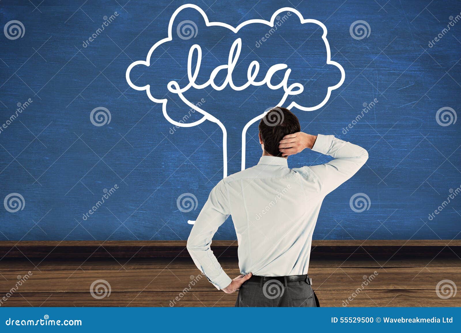 Composite Image of Thinking Businessman with Hand on Head Stock Photo ...