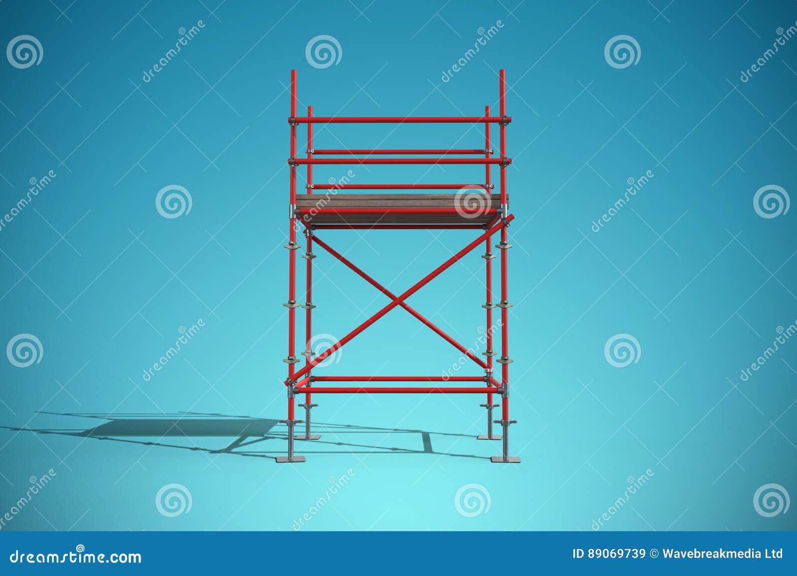 Composite Image of Three Dimension Image of Red Scaffold Frame Stock ...