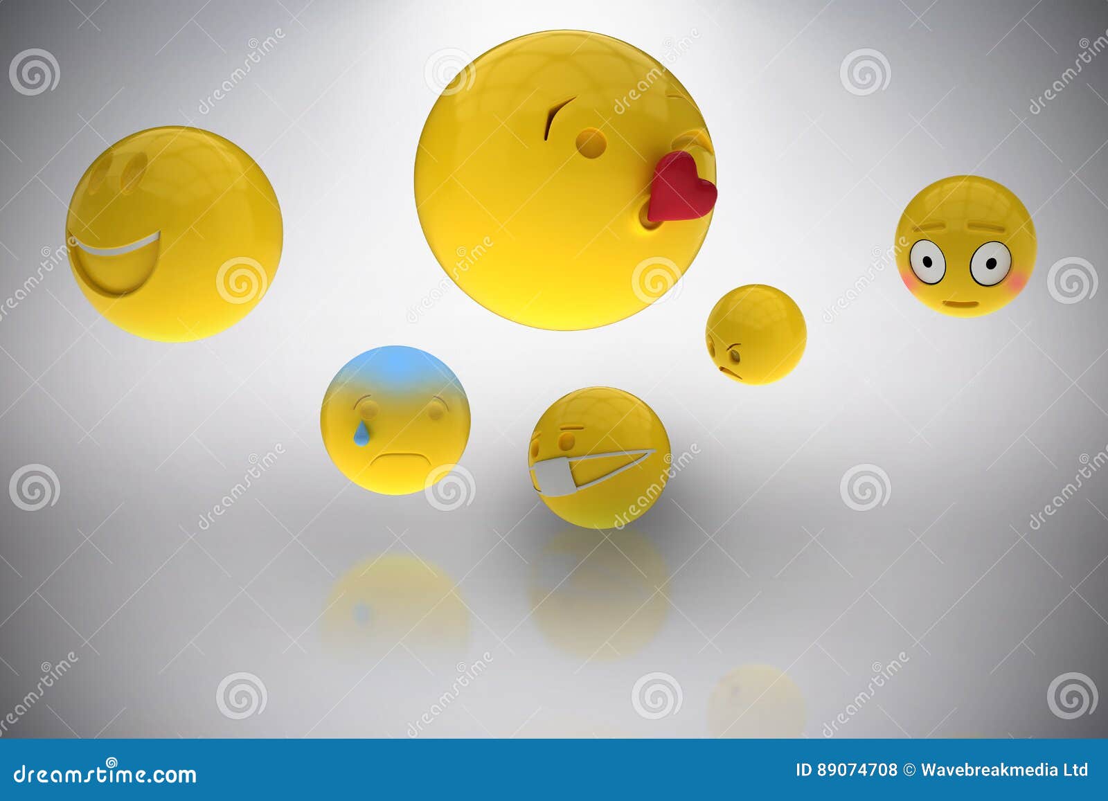 Composite Image of Three Dimensional Image of Basic Emoticons 3d Stock ...