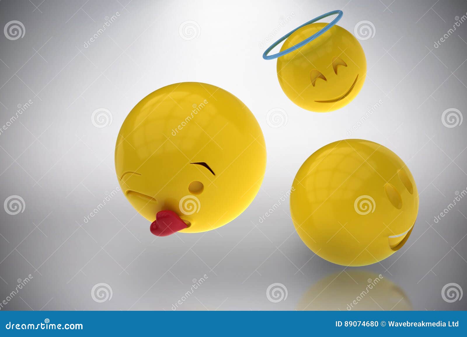 Composite Image of Three Dimensional Image of Different Smileys ...