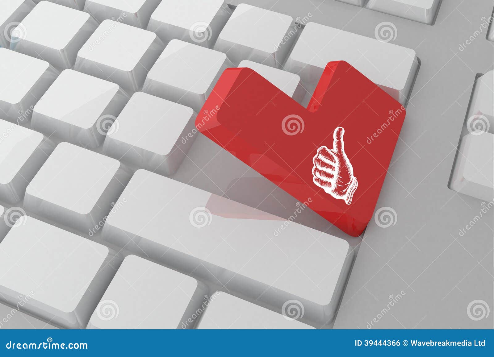 Composite Image of Thumbs Up on Key Stock Illustration - Illustration ...
