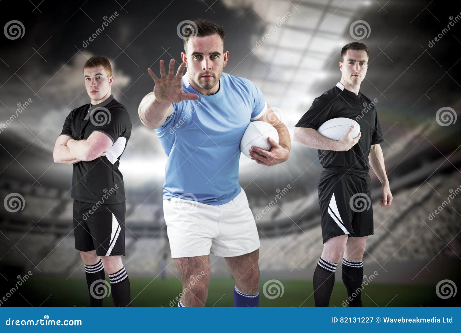 Composite Image of Tough Rugby Players 3D Editorial Photography - Image ...