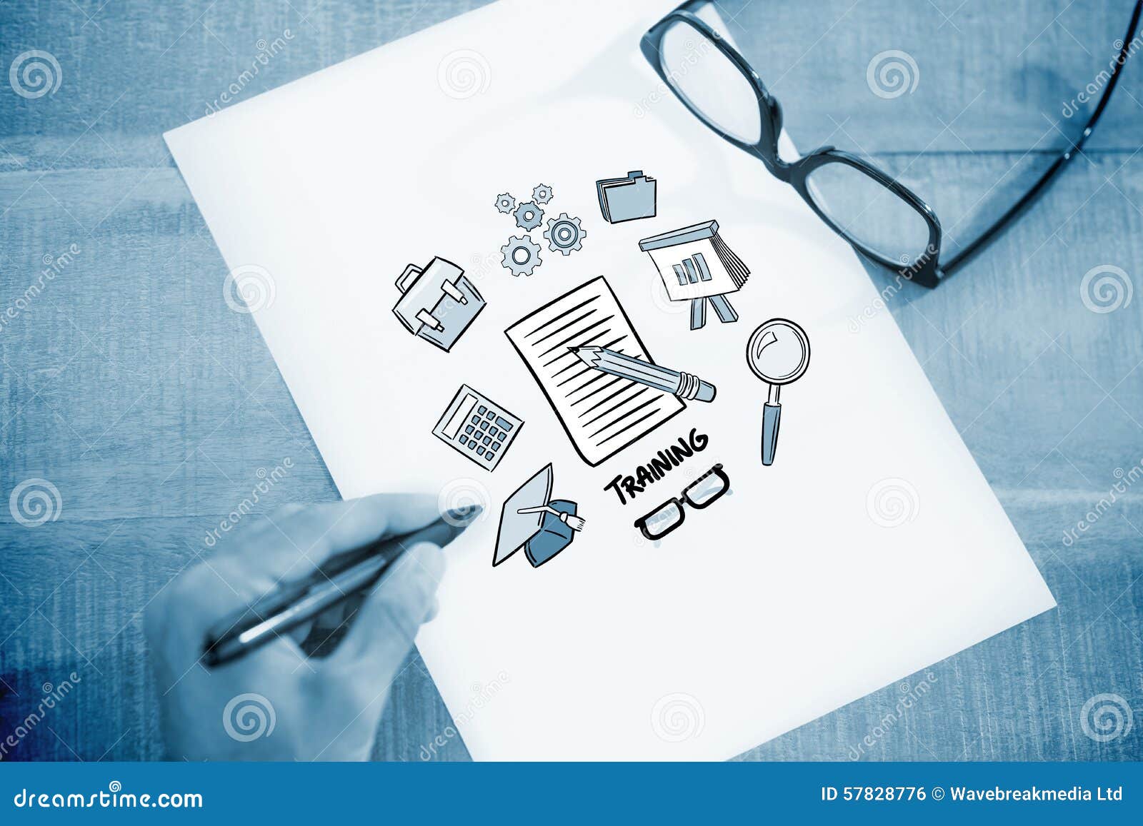Composite Image of Training Doodles Stock Photo - Image of table ...