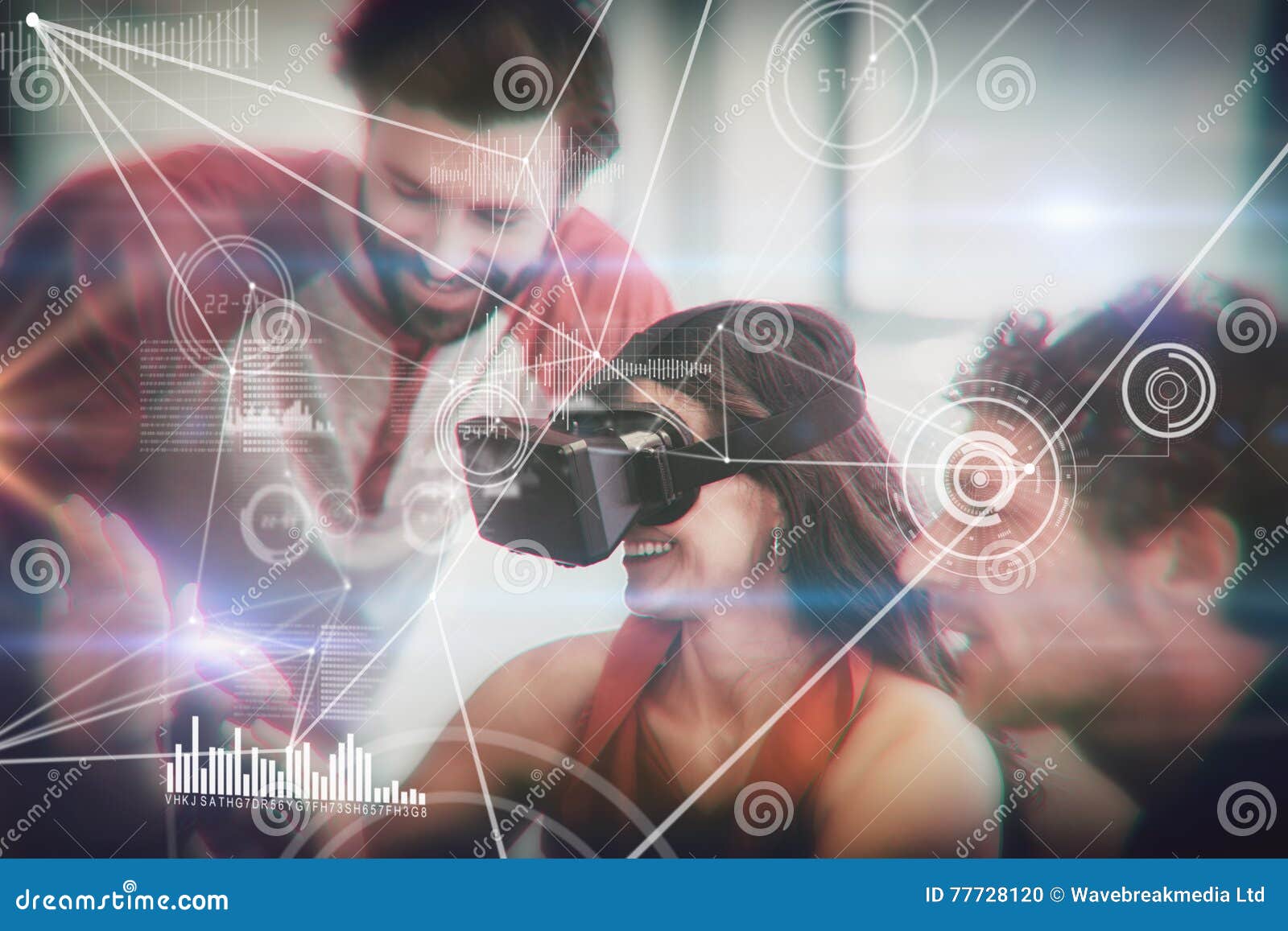 Composite Image of Various Graphs and Connectivity Points Stock ...