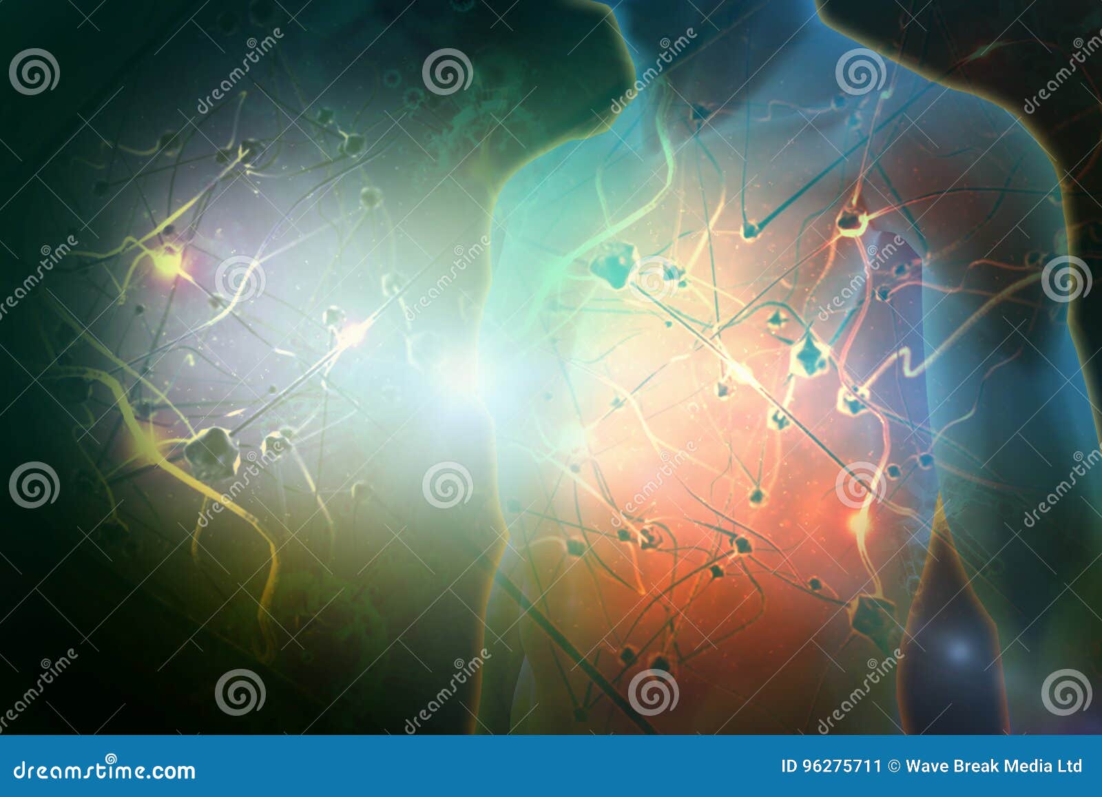 Composite Image of View of a Blue Body Stock Illustration ...