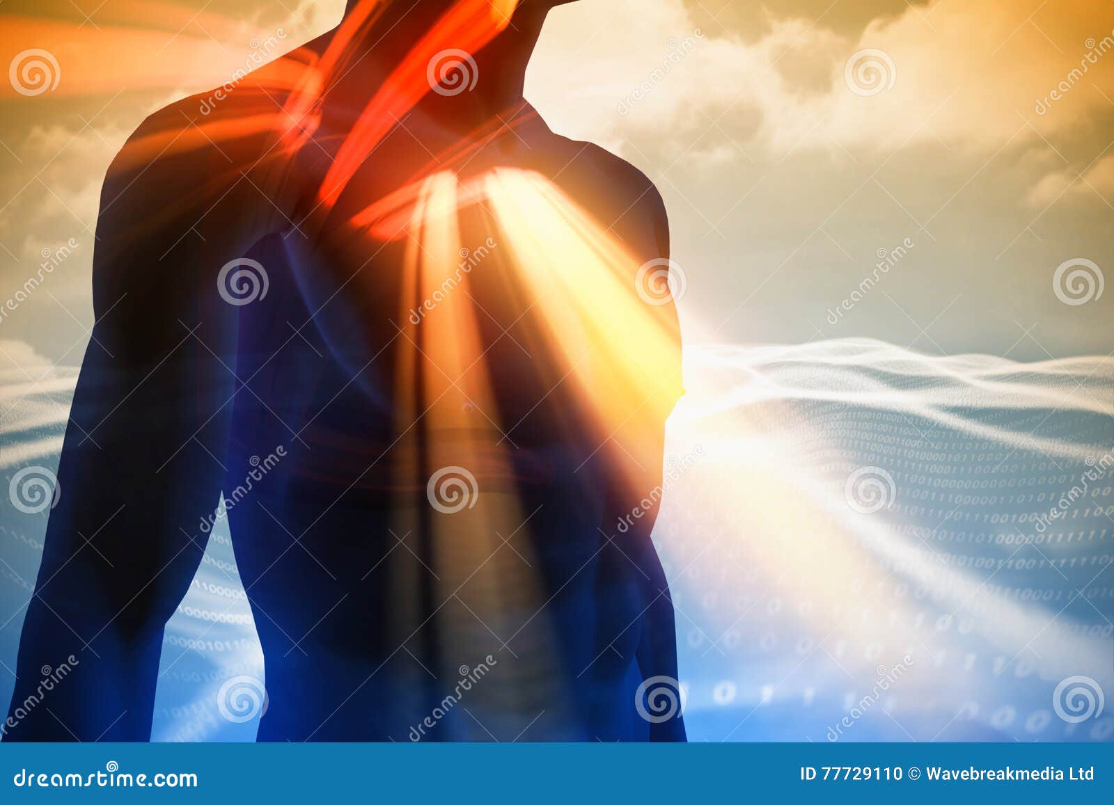 Composite Image of View of a Blue Body Stock Illustration ...