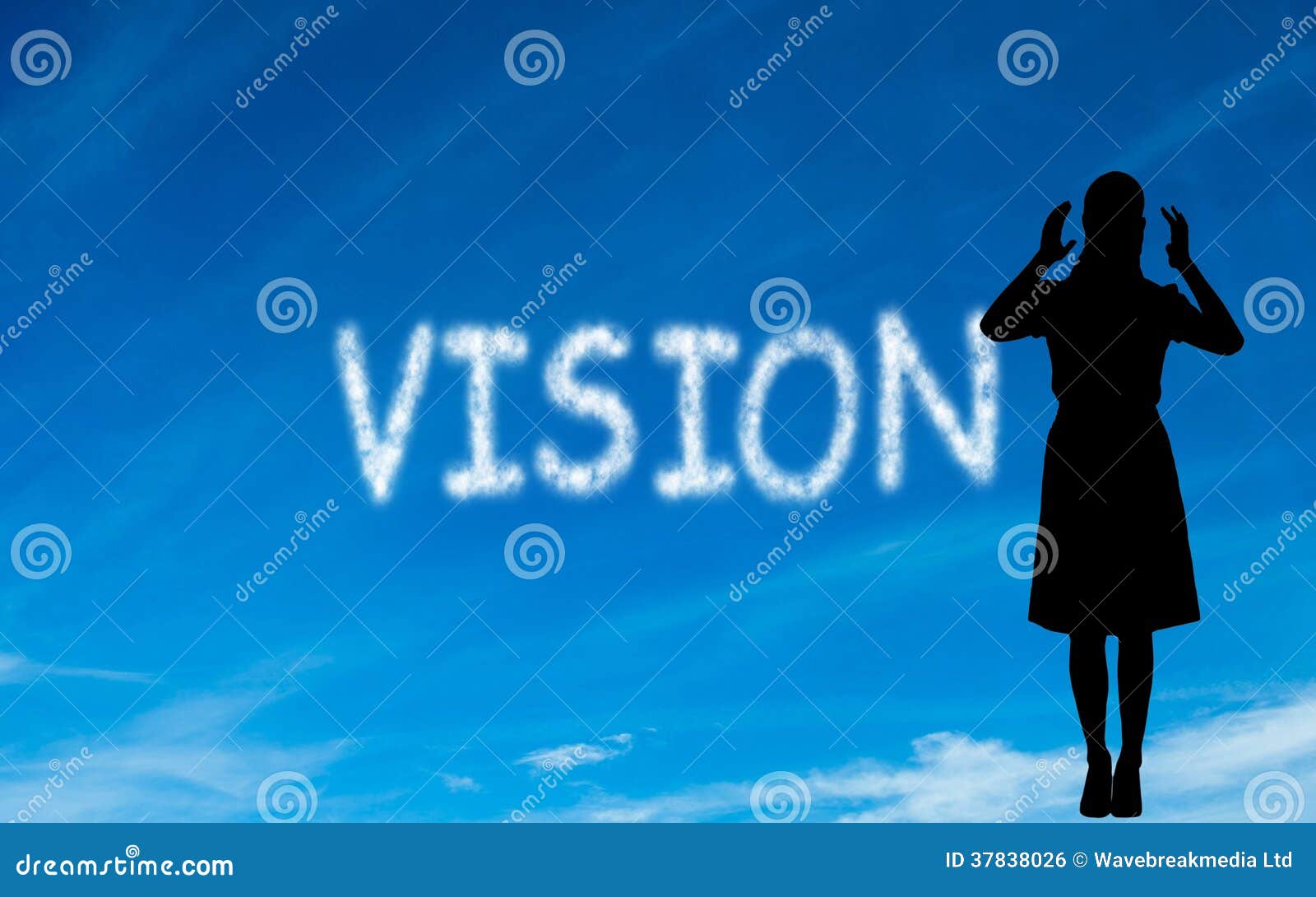 Composite Image of Vision Written in White in Sky Stock Illustration ...