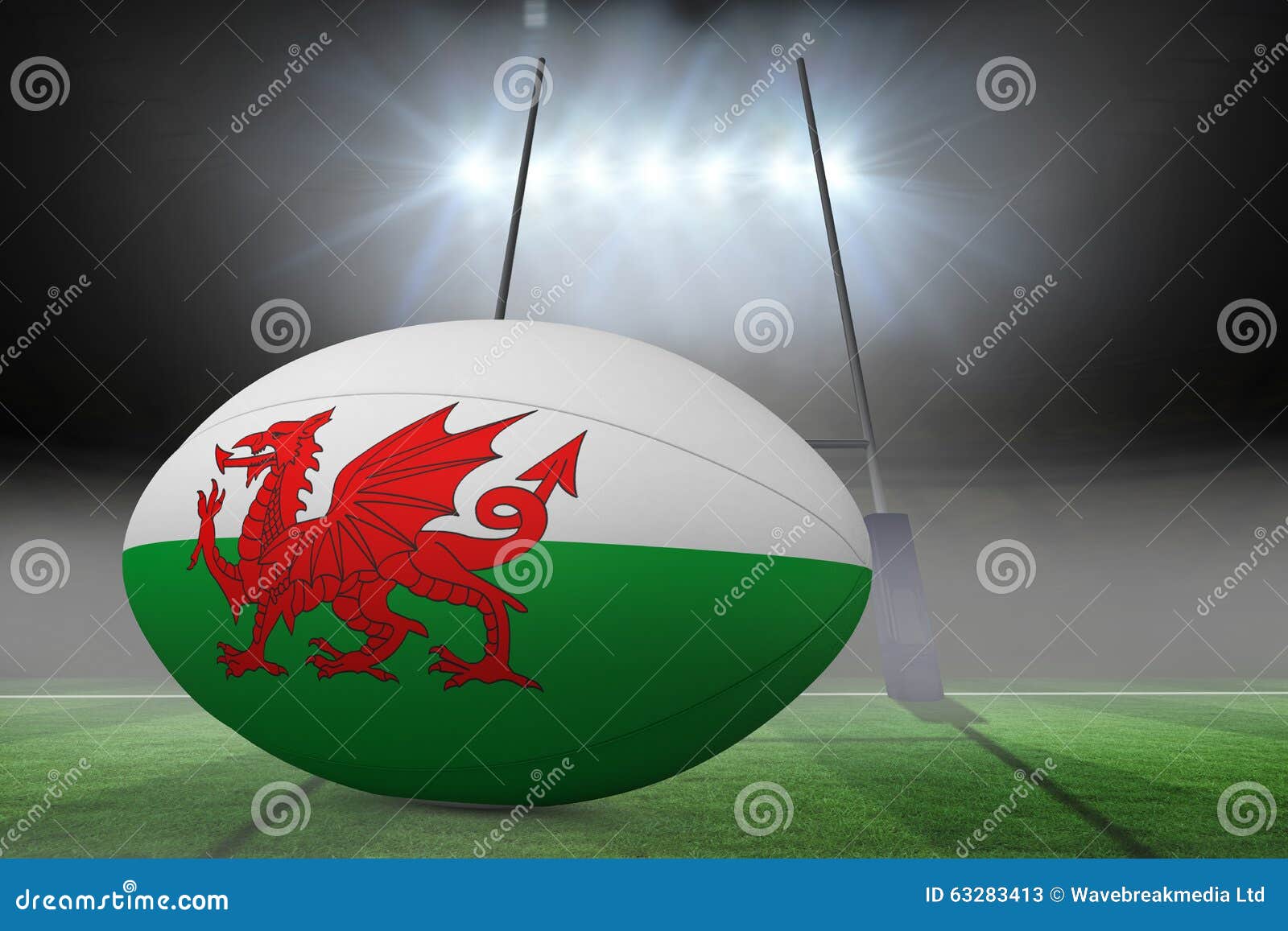 Composite Image of Welsh Flag Rugby Ball Stock Illustration ...
