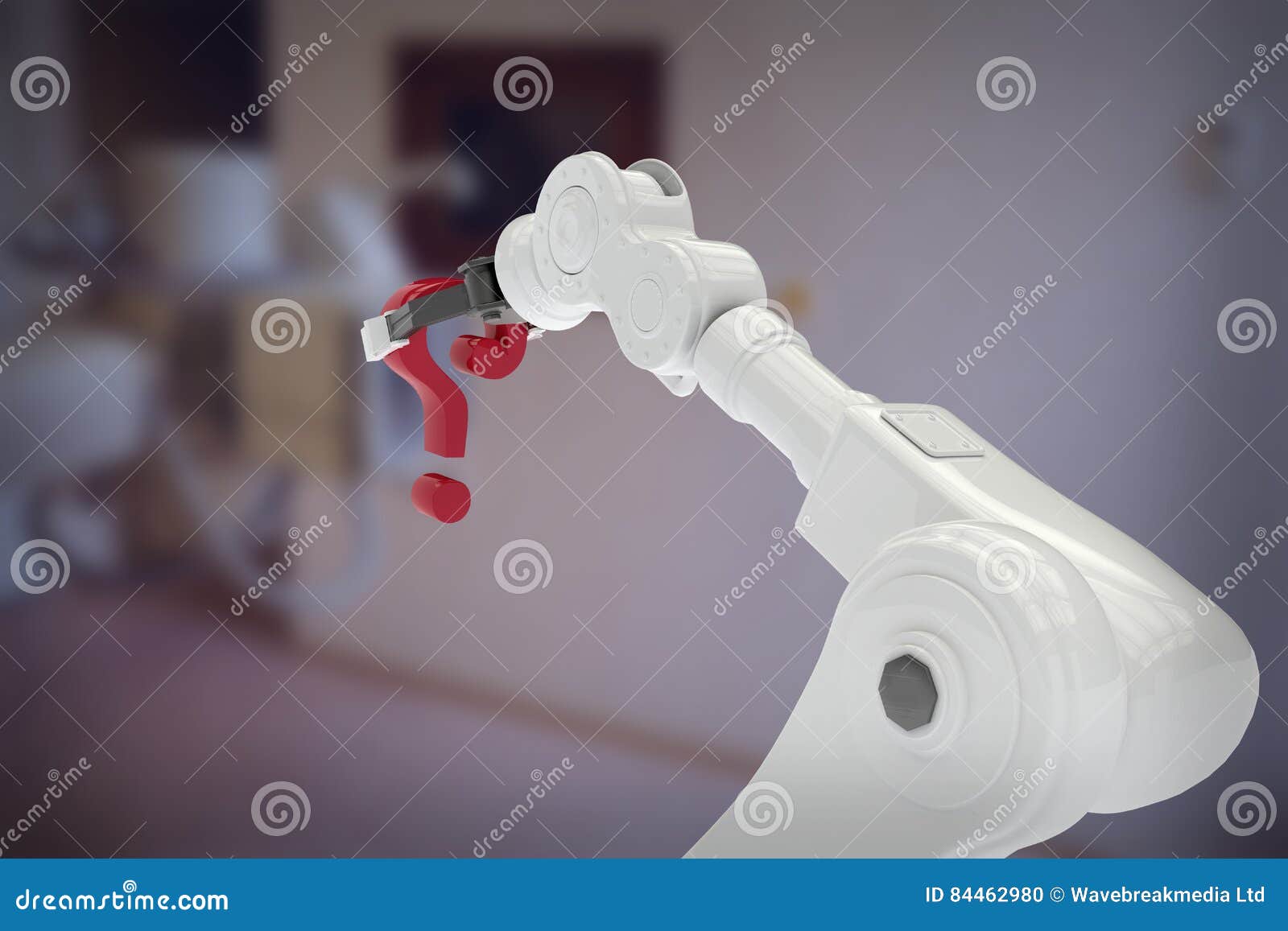 Composite Image of White Robotic Arm Holding Question Mark 3d Stock ...