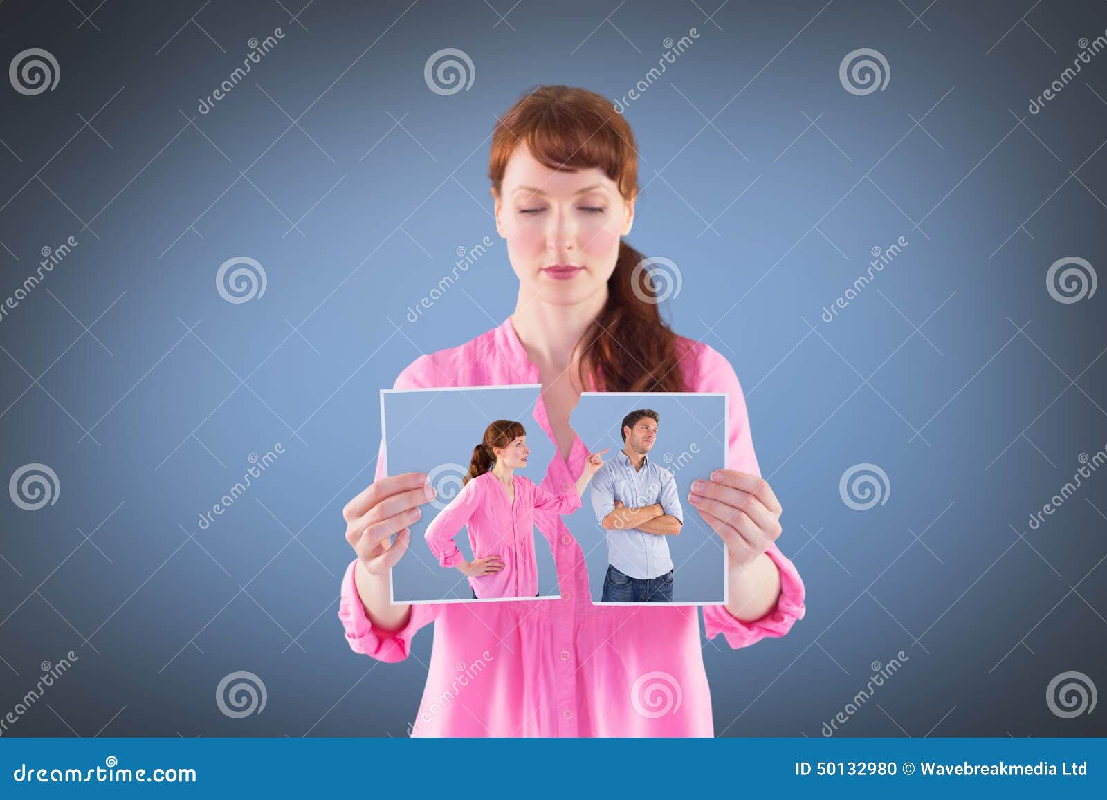 Composite Image of Woman Arguing with Uncaring Man Stock Photo - Image ...