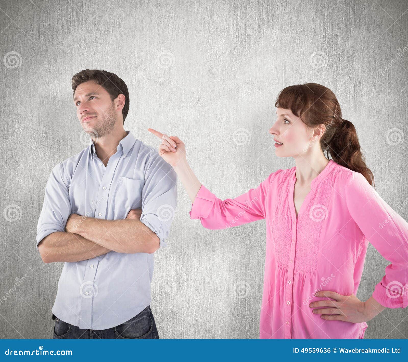 Composite Image of Woman Arguing with Uncaring Man Stock Photo - Image ...