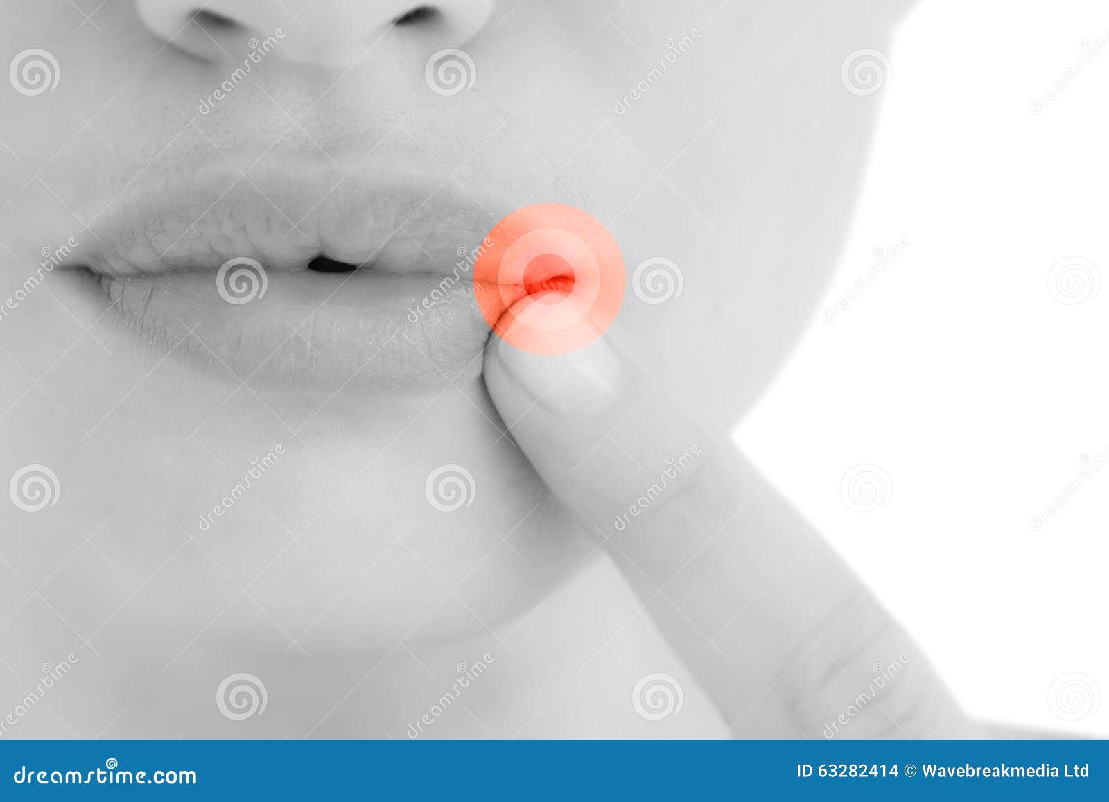 Composite Image of Woman Pointing Her Lips Stock Illustration ...