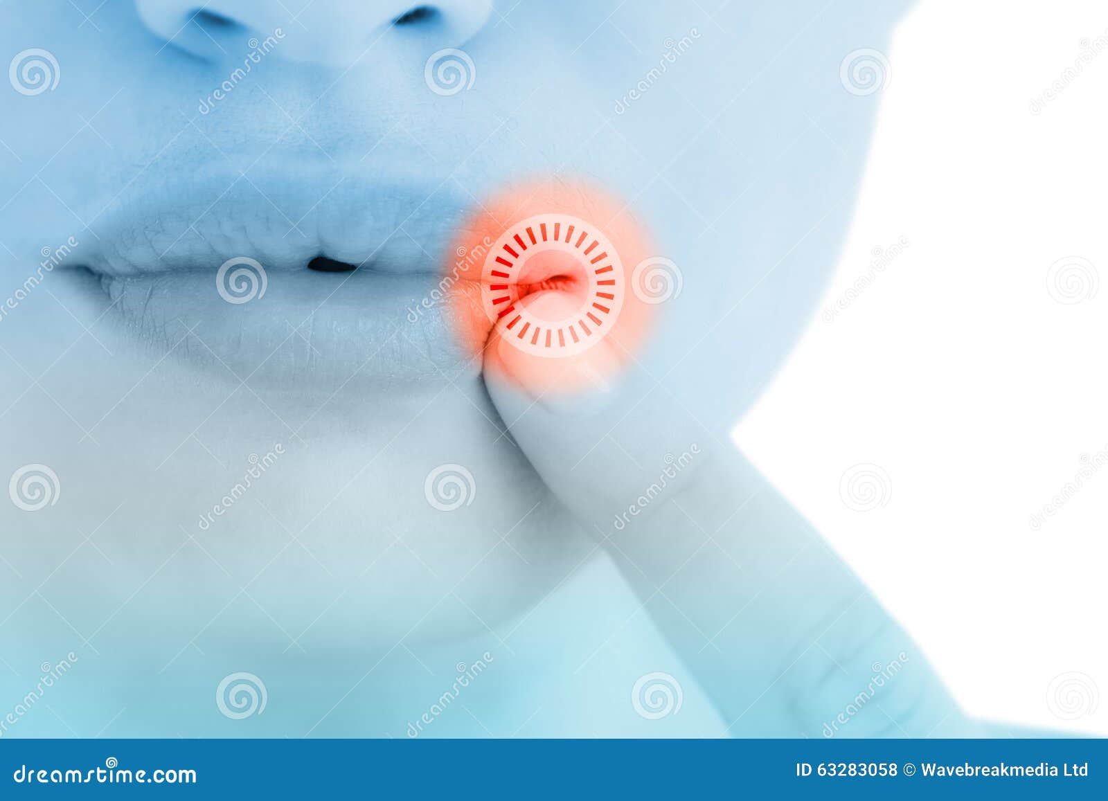 Composite Image of Woman Pointing Her Lips Stock Illustration ...