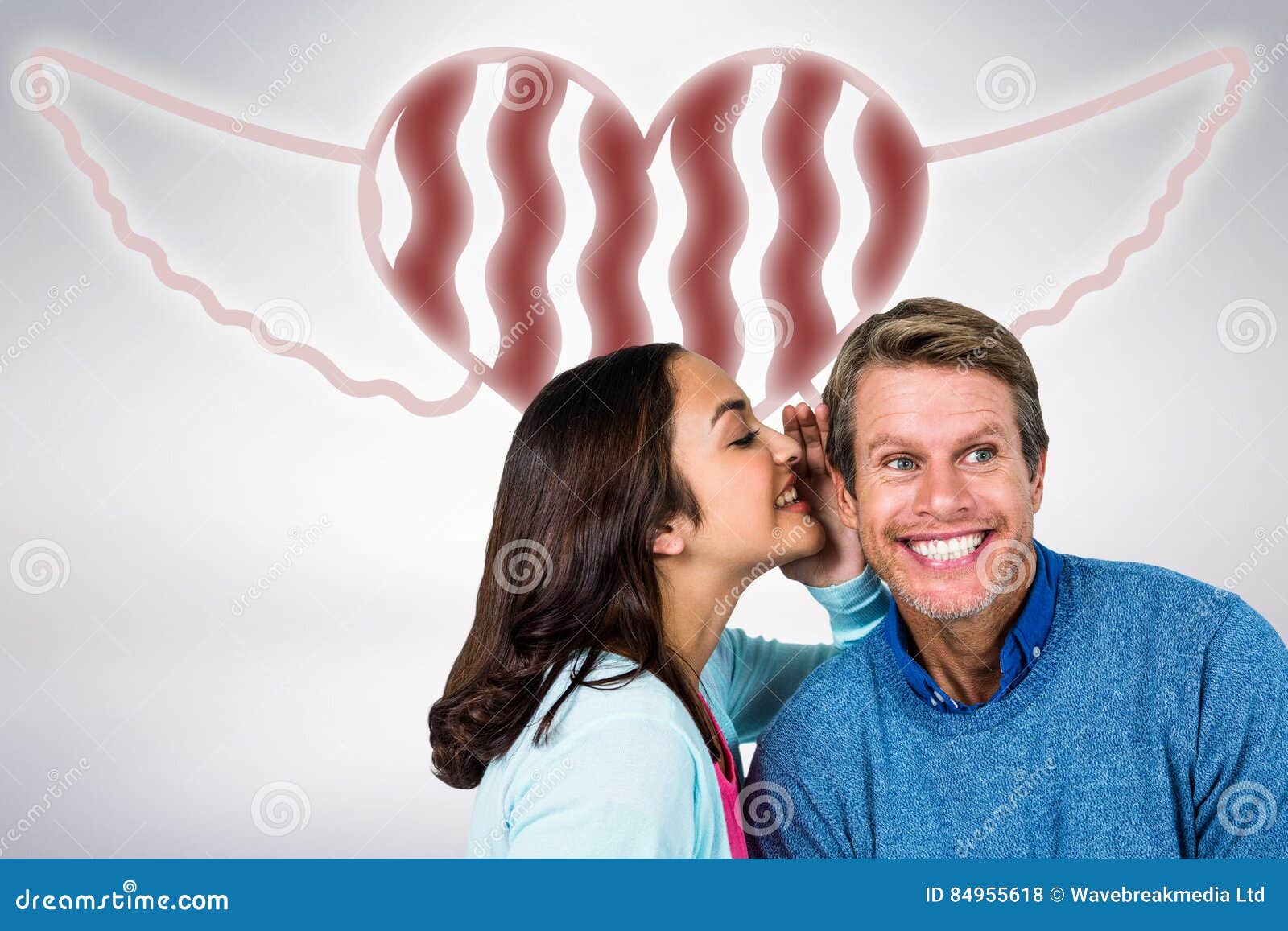 Composite Image of Woman Sharing Secret with Man Stock Photo - Image of ...
