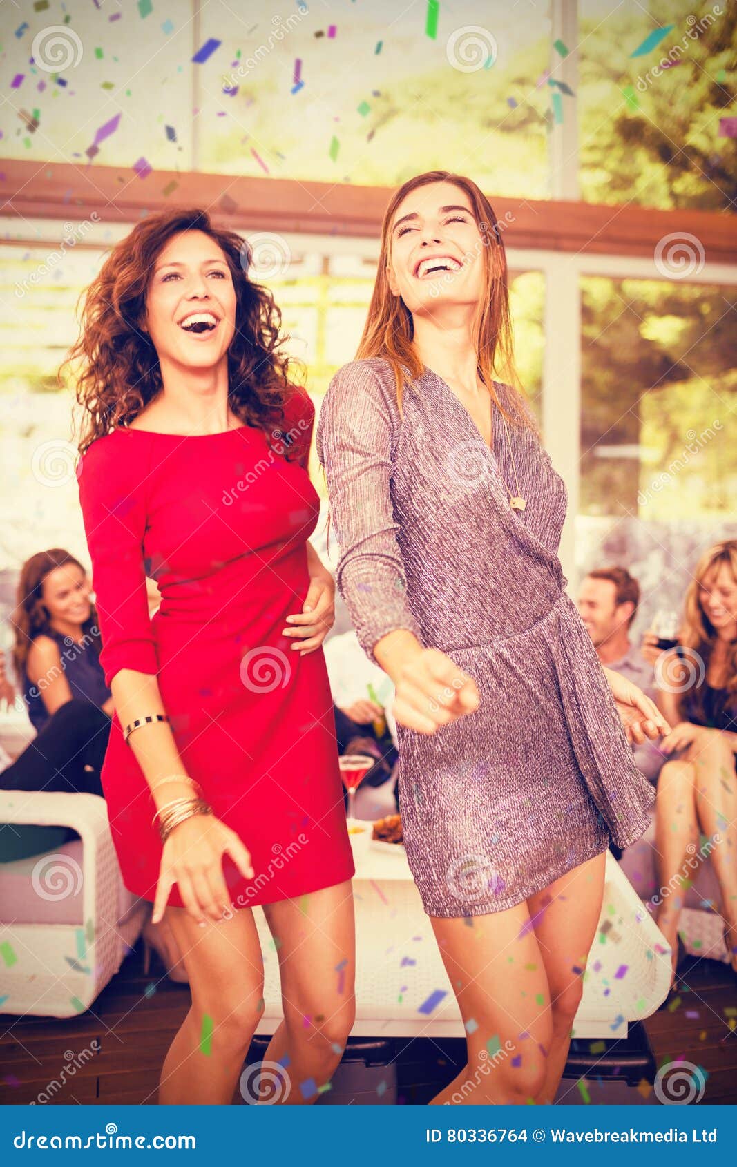 Composite Image of Women Dancing Together Stock Photo - Image of ...