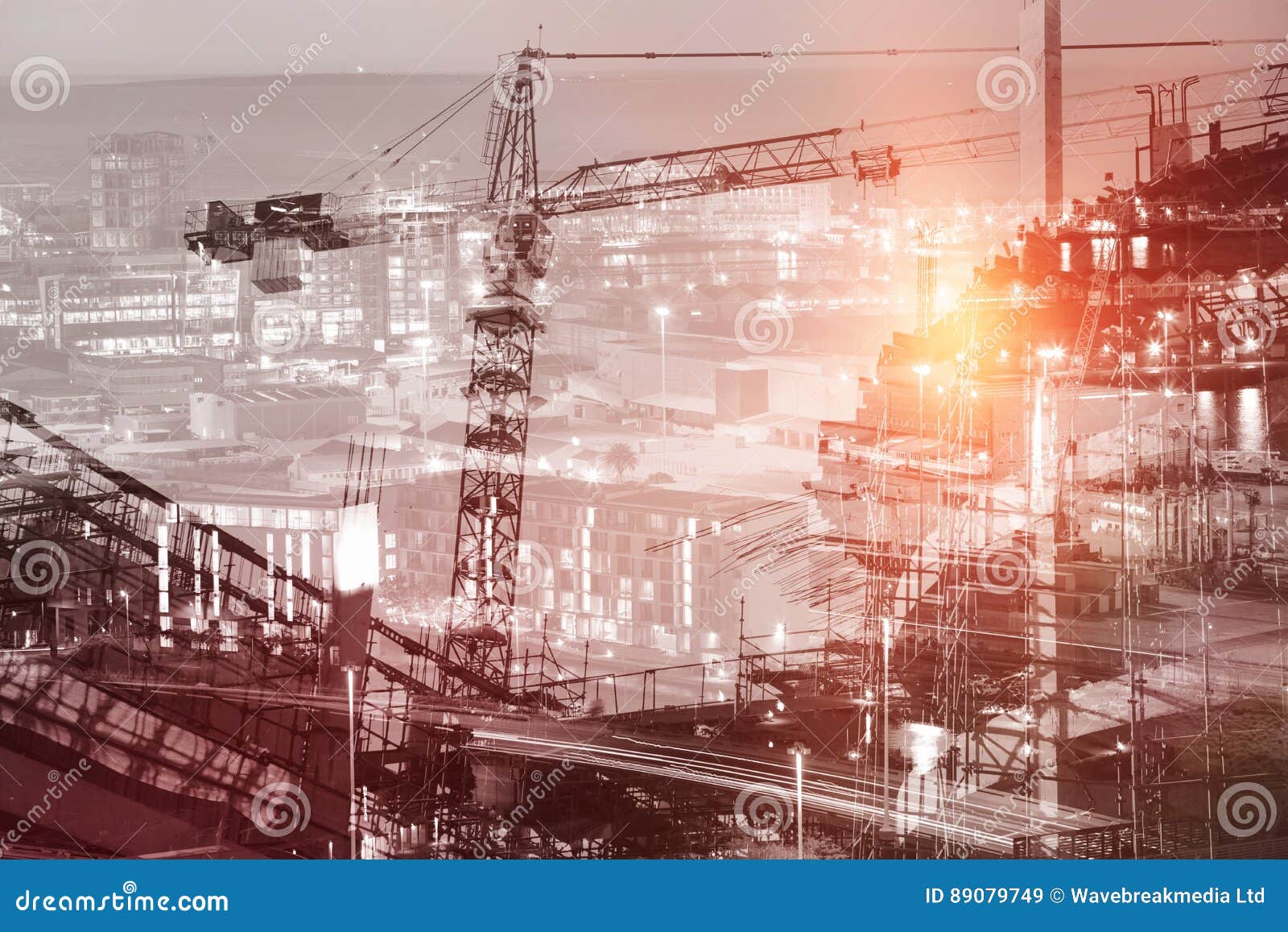 Composite Image of Work in Progress in the City Stock Image - Image of ...