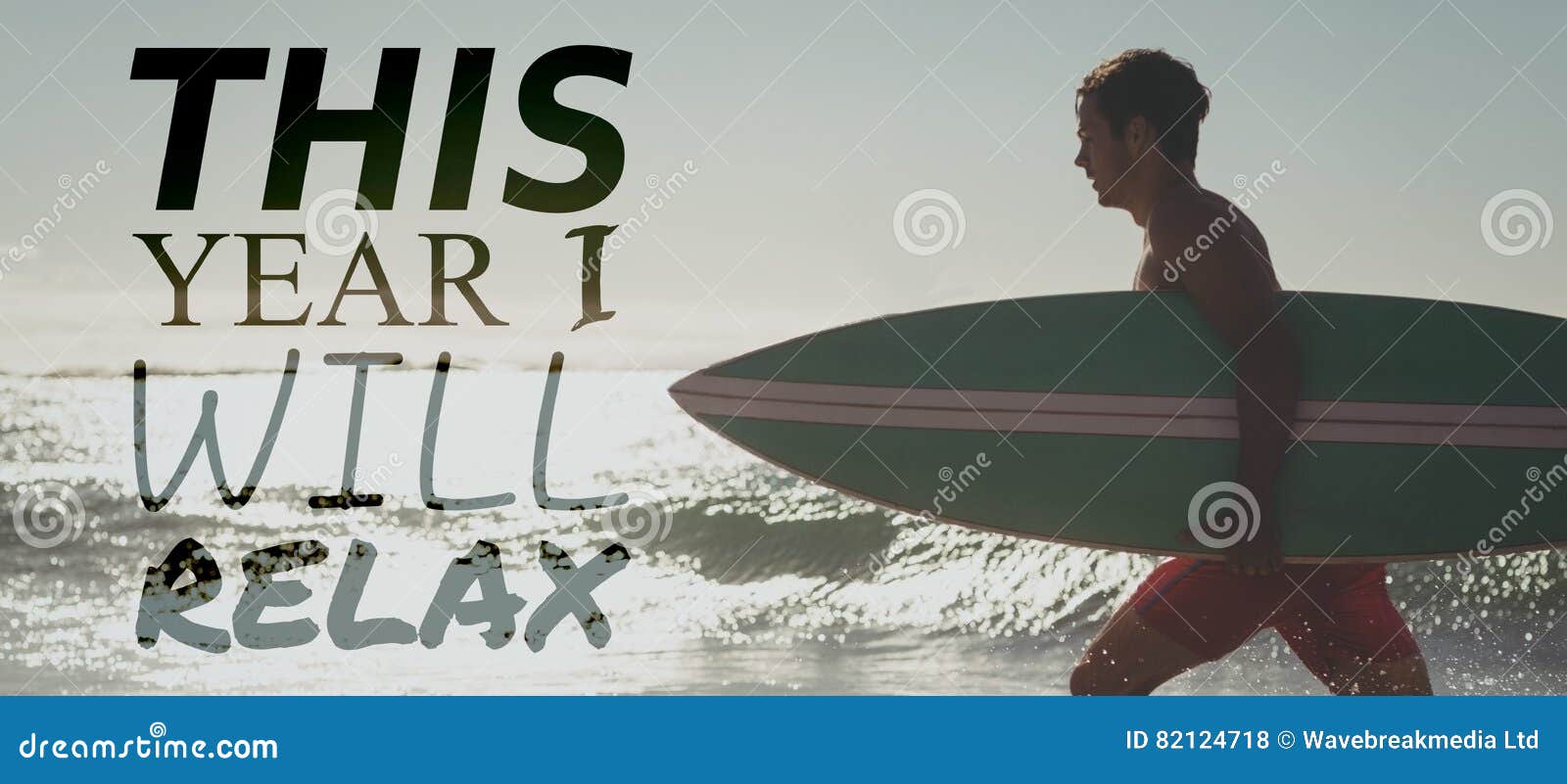 Composite Image of this Year I Will Relax Stock Photo - Image of ...