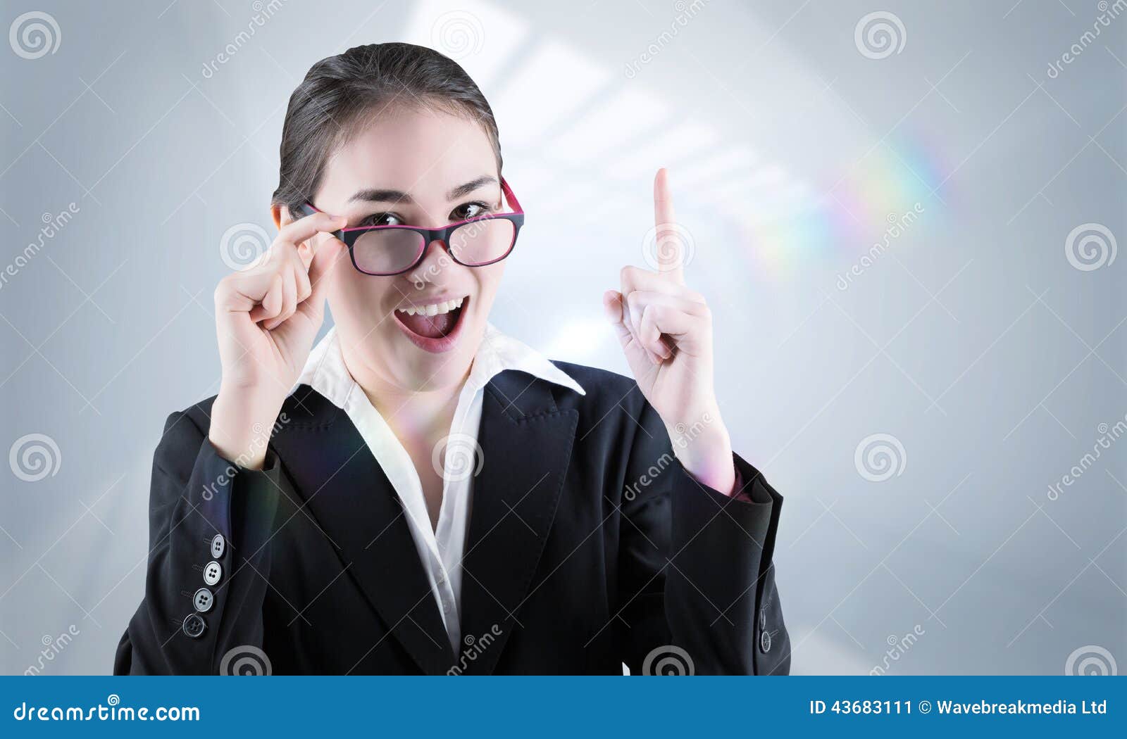 Composite Image of Young Businesswoman Getting an Idea Stock Image ...