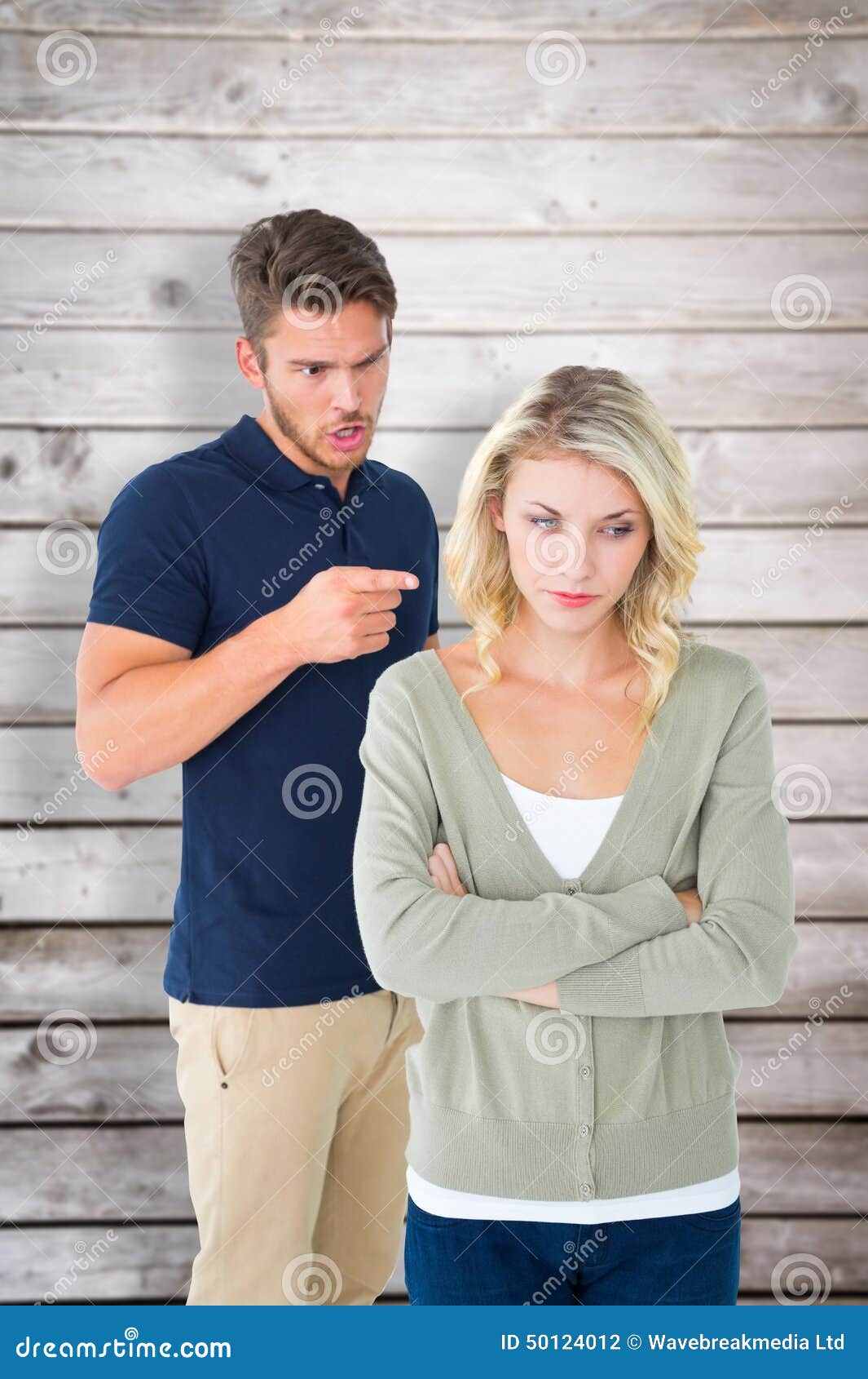 Composite Image of Young Couple Having an Argument Stock Photo - Image ...