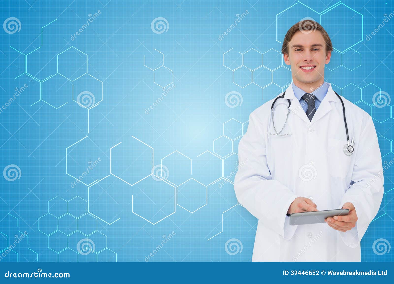 Composite Image of Young Doctor Using Tablet Pc Stock Photo - Image of ...