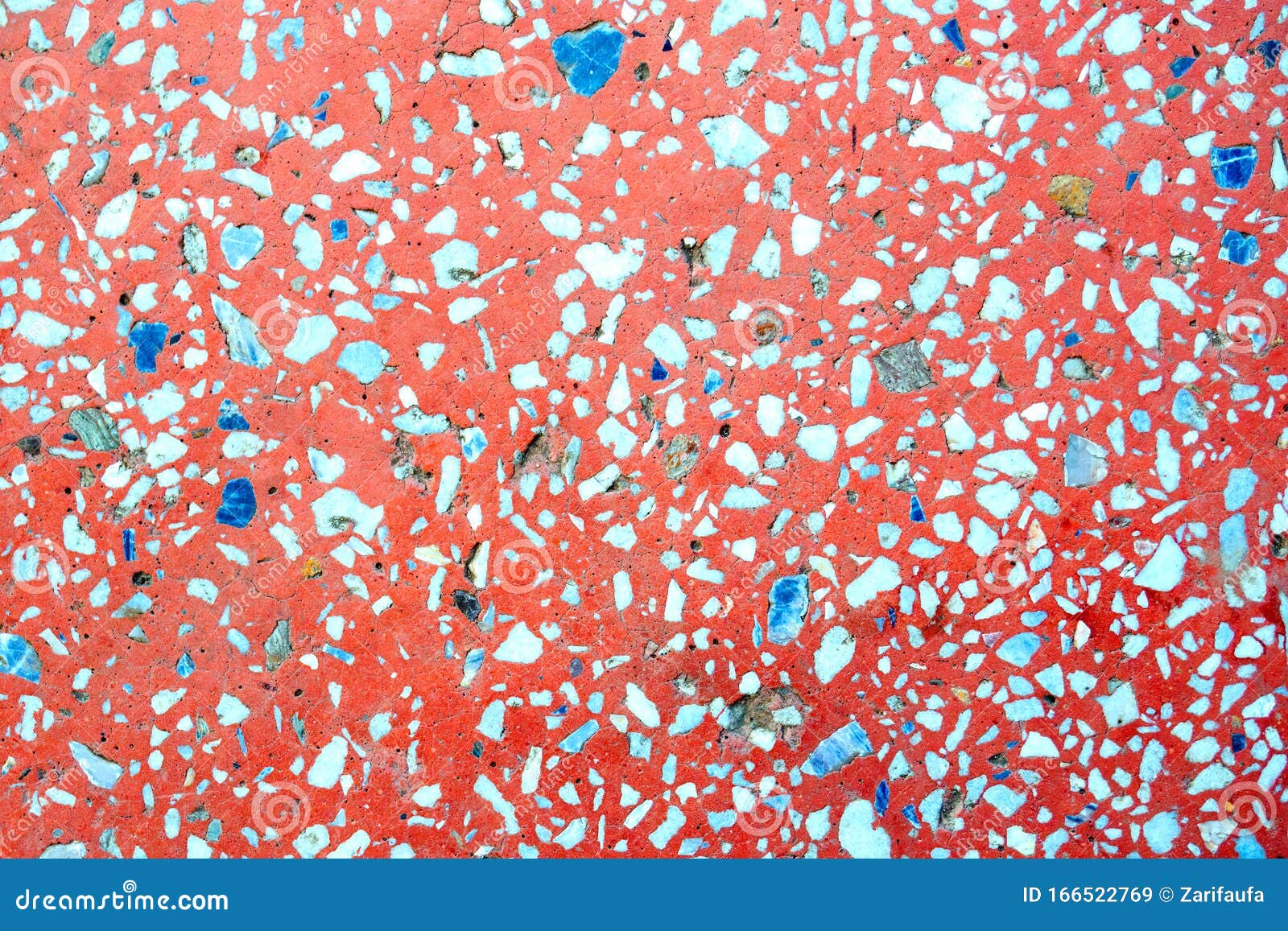 Composite Material Terrazzo Red Floor with Stone Marble, Top View ...