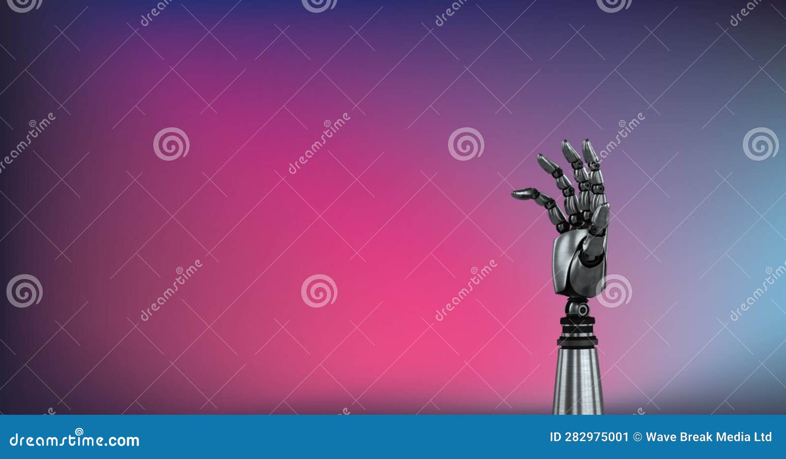 Composite of Metallic Robot Hand Isolated Over Gradient Background ...