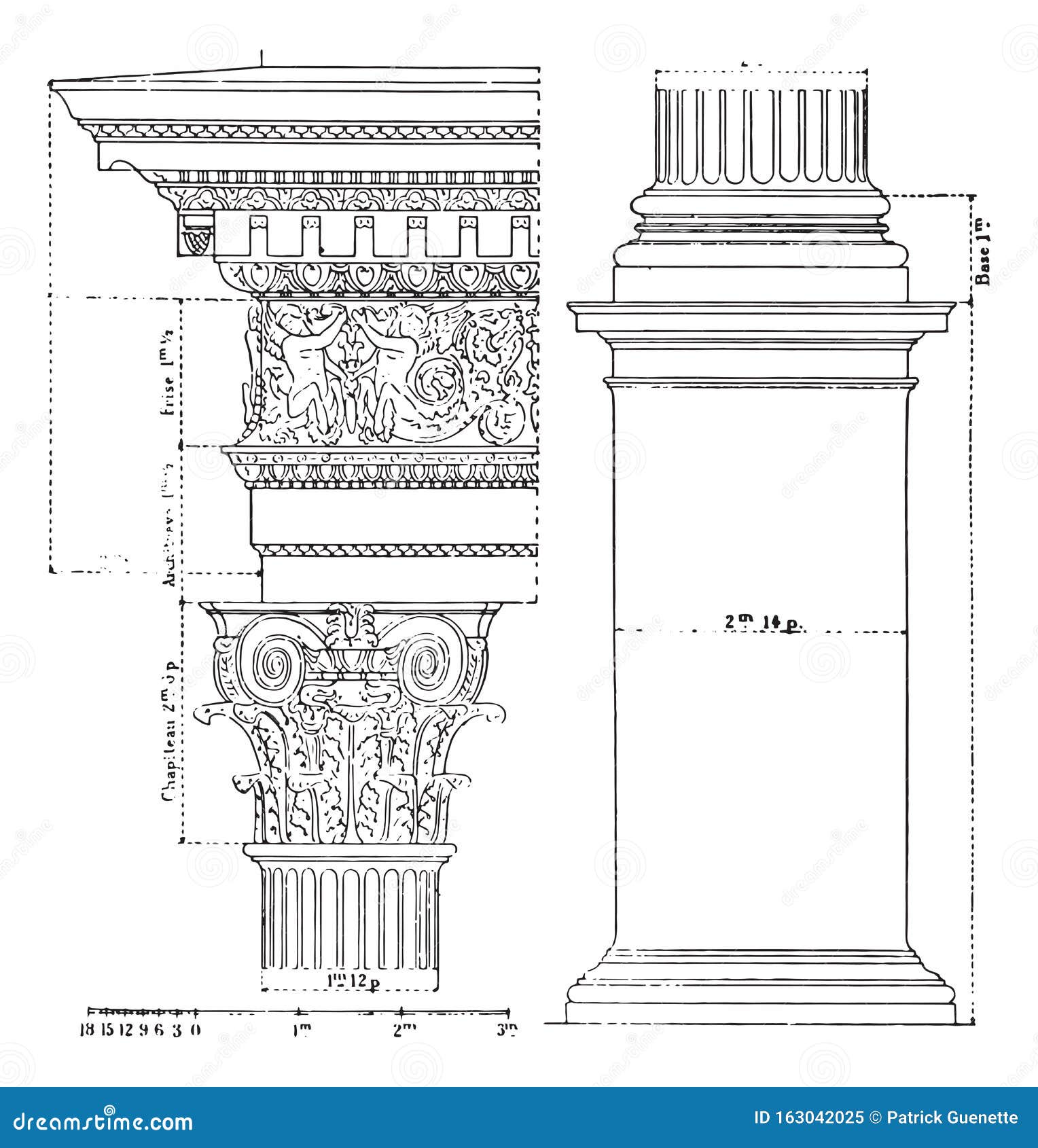 Composite Order, Vintage Engraving Stock Vector - Illustration of ...