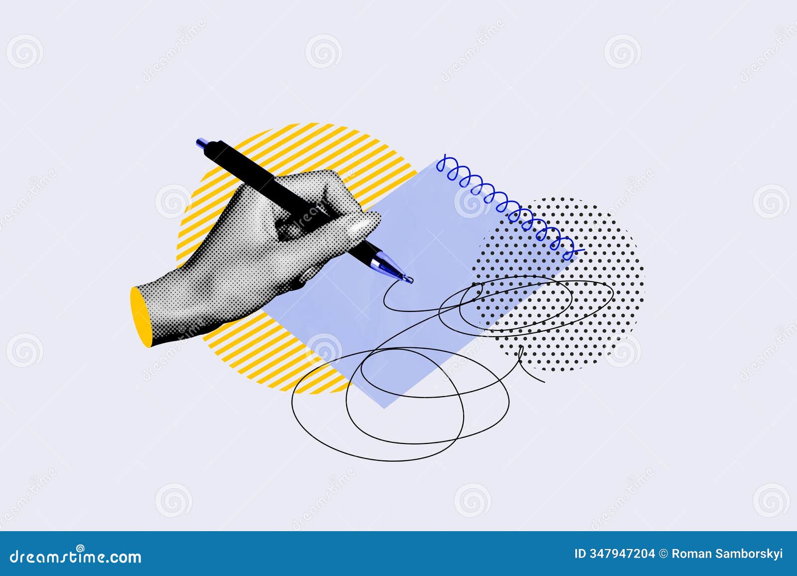 Composite Photo Collage of Hand Hold Pen Write Note Notepad Paper ...