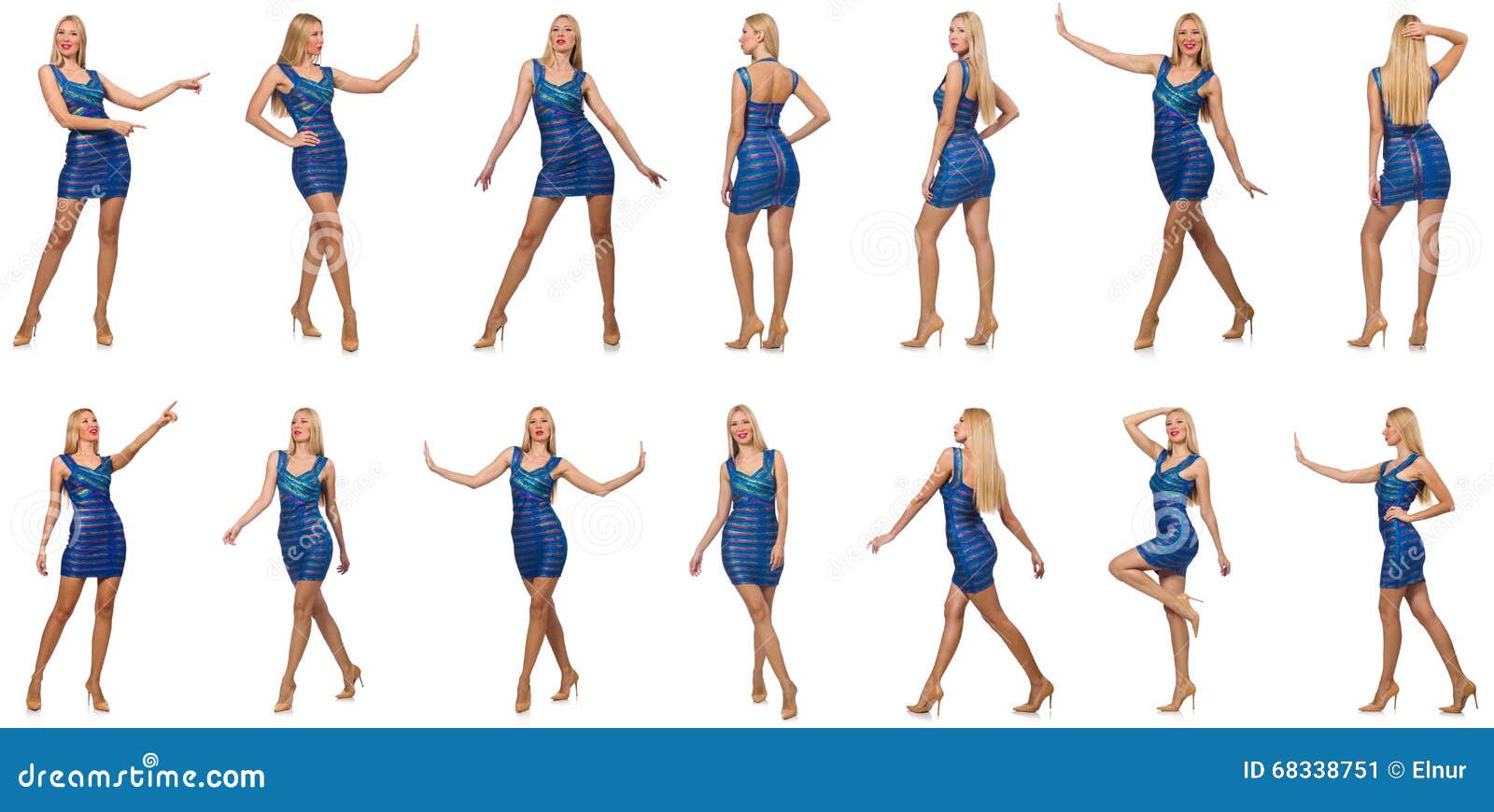 The Composite Photo of Woman in Various Poses Stock Image - Image of ...