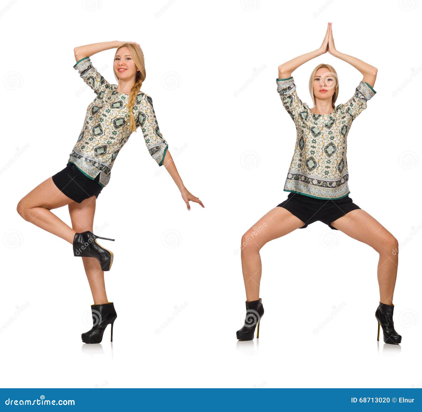 The Composite Photo of Woman in Various Poses Stock Photo - Image of ...