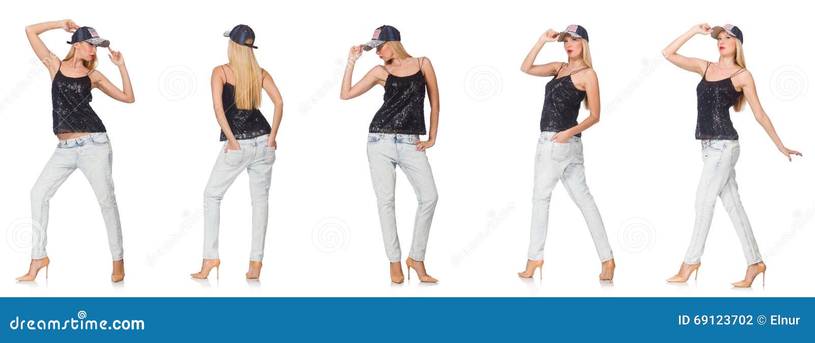 The Composite Photo of Woman in Various Poses Stock Photo - Image of ...