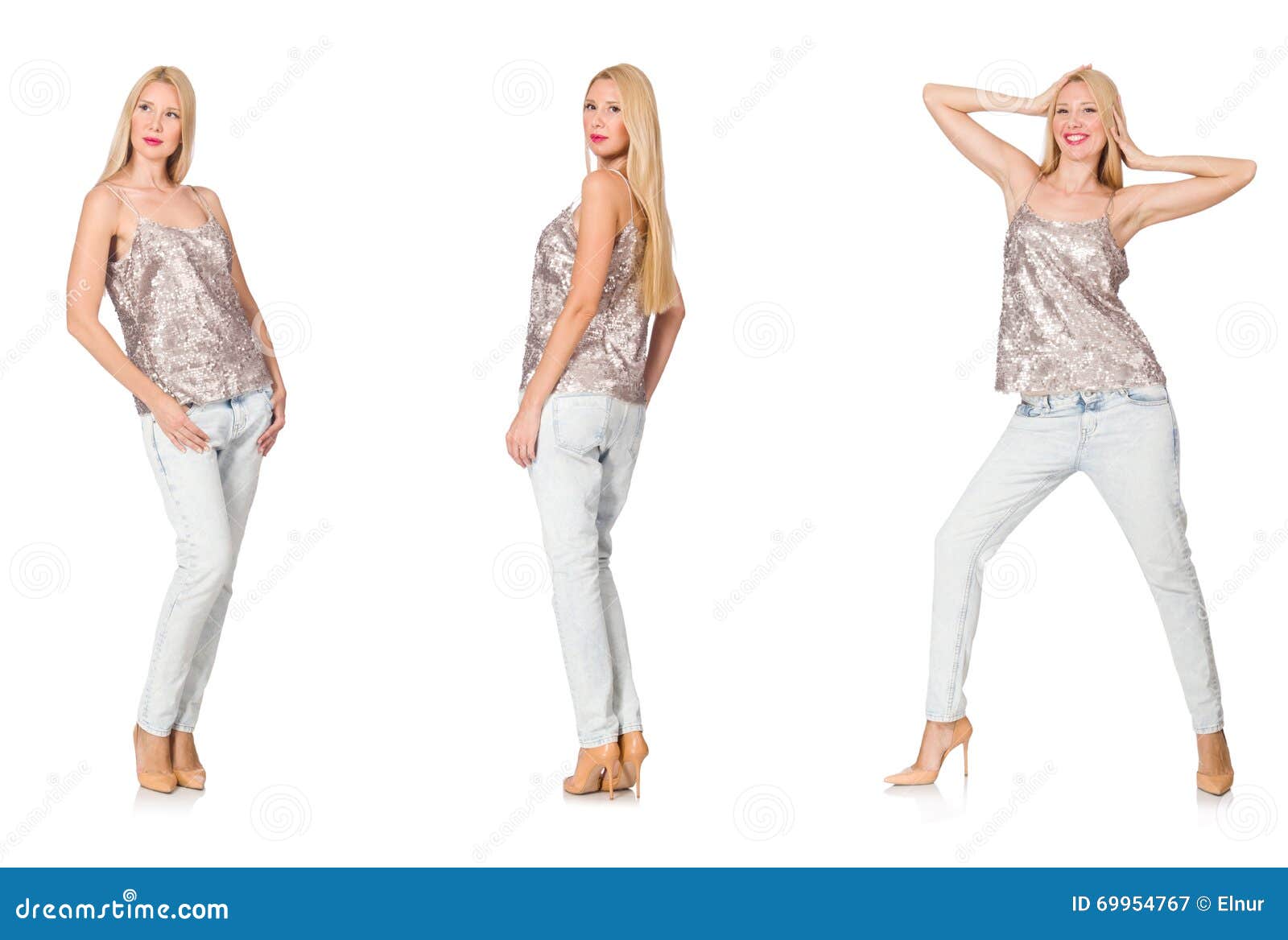 The Composite Photo of Woman in Various Poses Stock Image - Image of ...