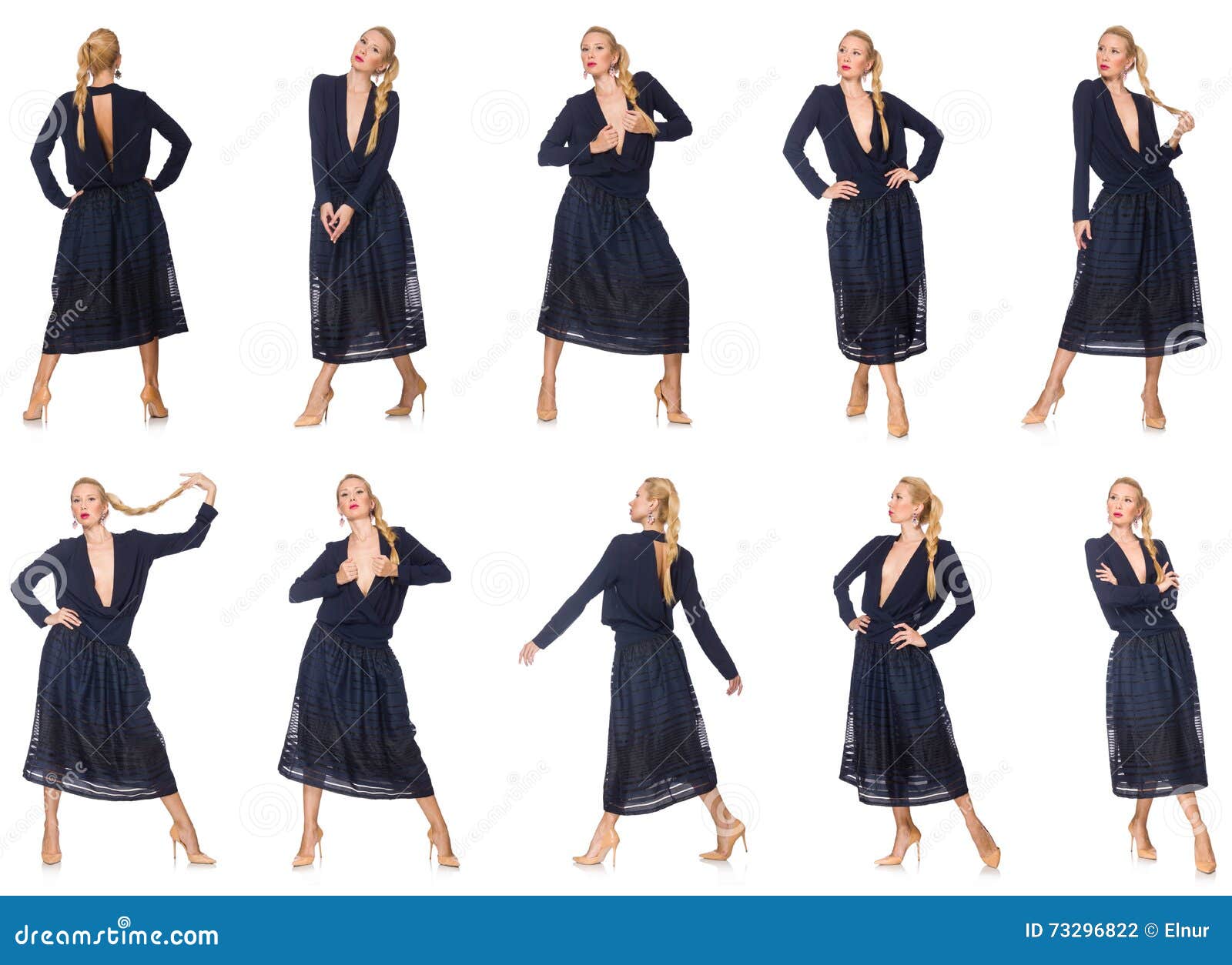 The Composite Photo of Woman in Various Poses Stock Photo - Image of ...
