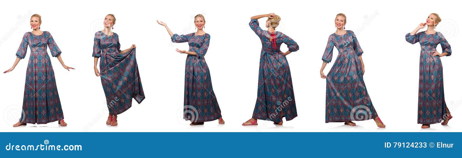 The Composite Photo of Woman in Various Poses Stock Image - Image of ...