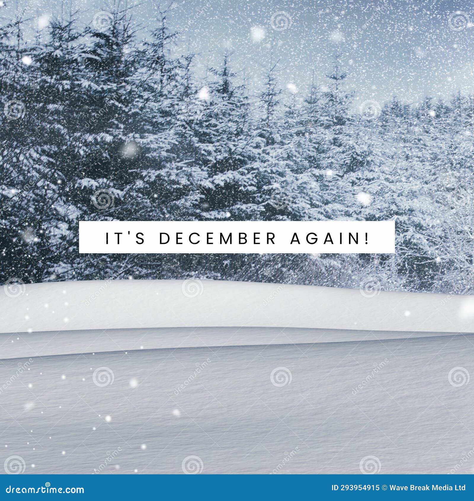 Composite of it S December Again Text Over Winter Scenery Stock Image ...
