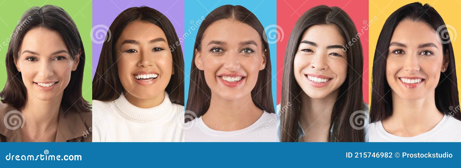 Composite Set of Smiling Diverse Multicultural Women Stock Photo ...