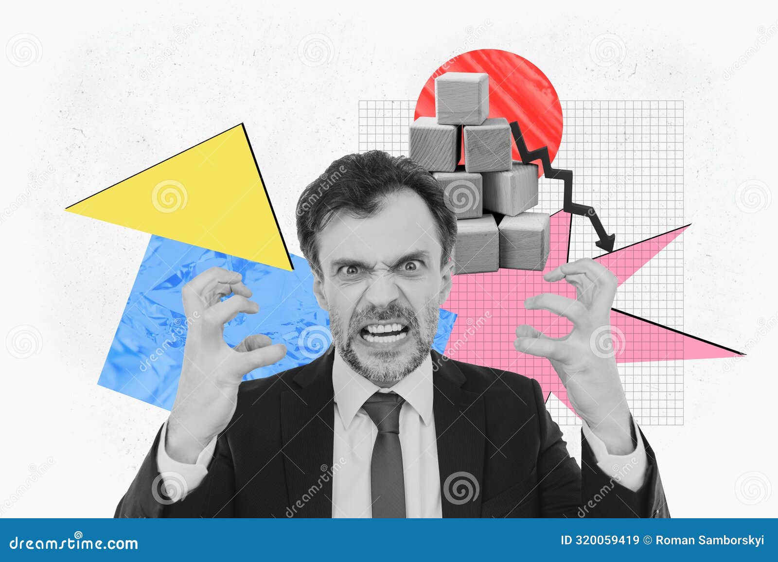 Composite Sketch Image Photo Collage of Black White Silhouette Office ...