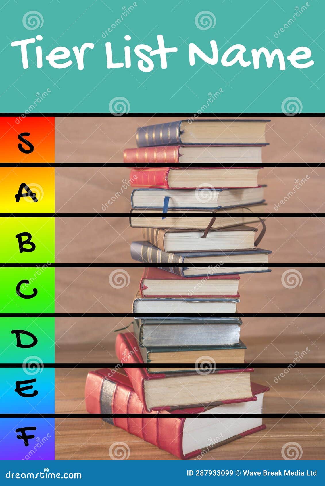Composite of Tier List Text Over Stack of Books Stock Image - Image of ...