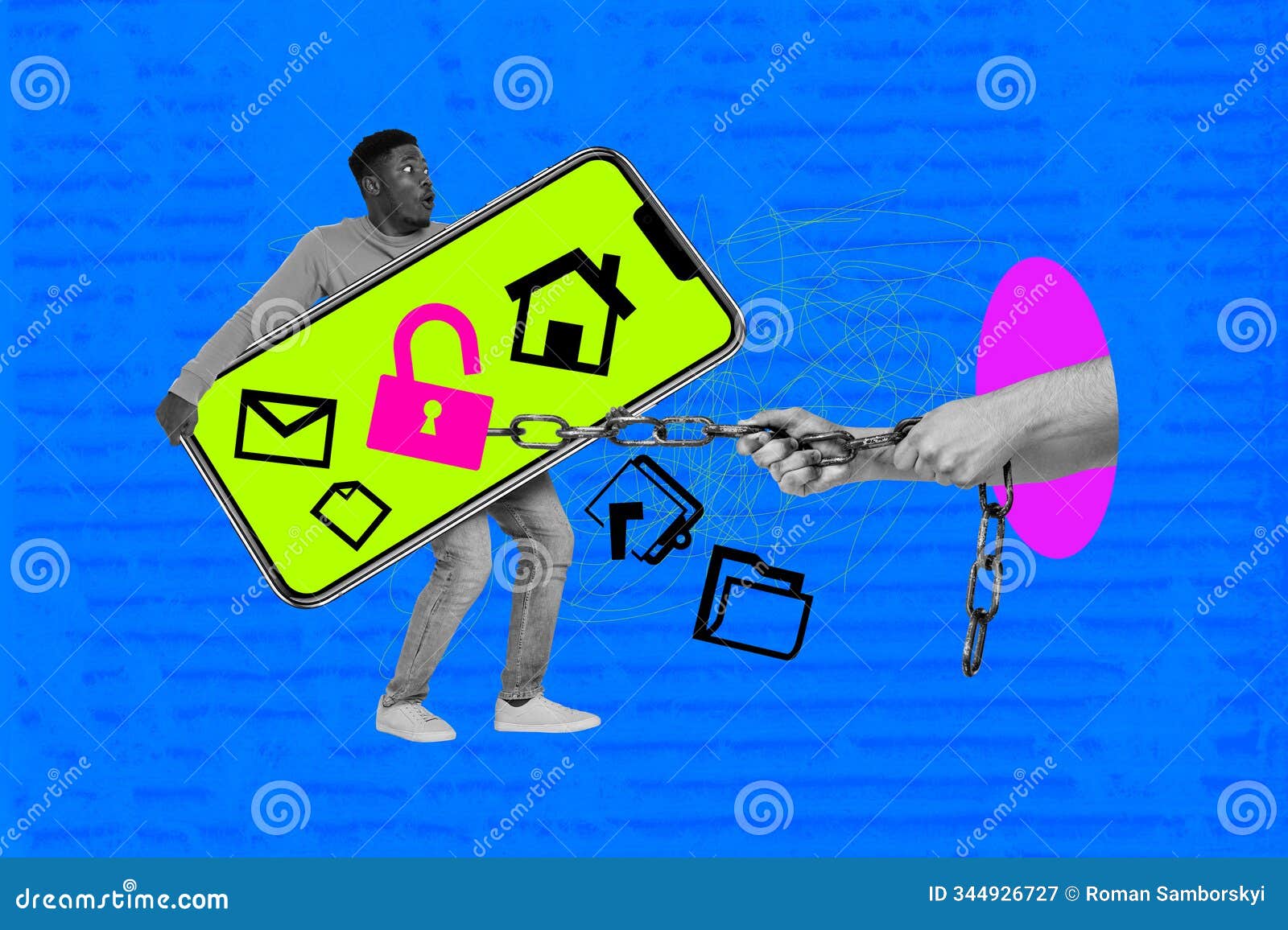 Composite Trend Artwork 3D Sketch Image Photo Collage of Young Guy ...