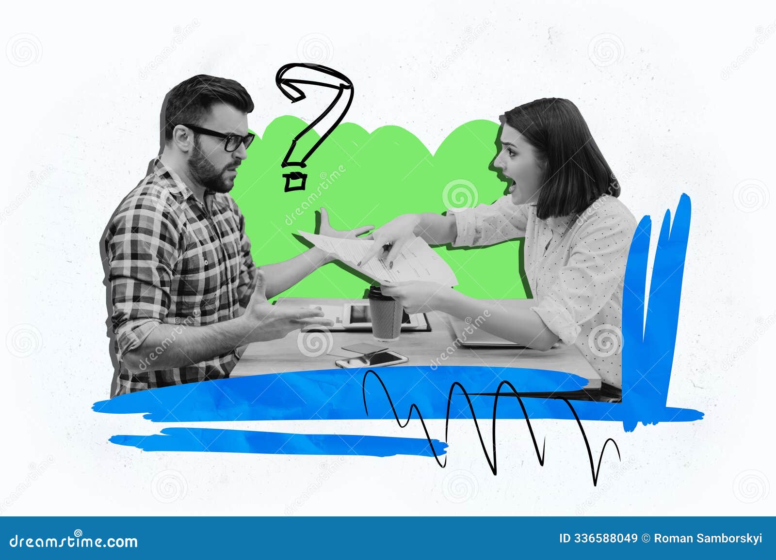 Composite Trend Artwork Image Photo Collage of Business Office Manager ...