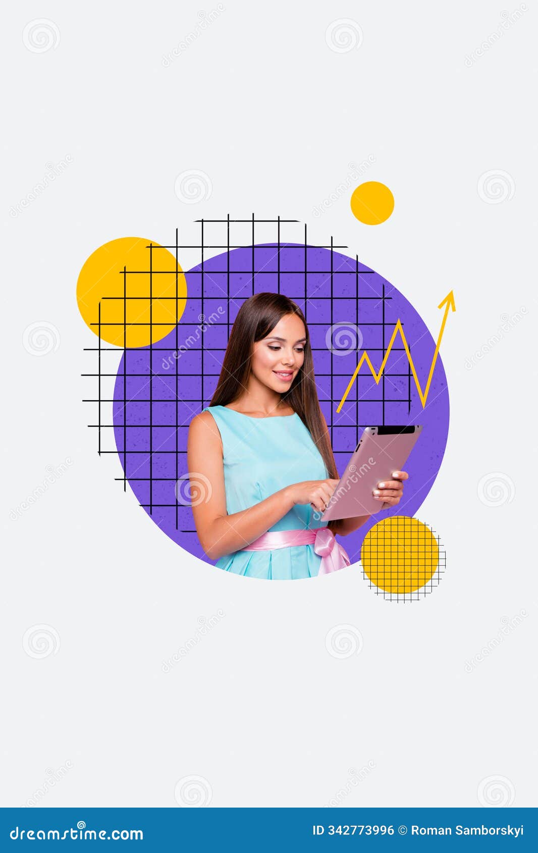 Composite Trend Artwork Sketch Collage of Copyspace Graphics Young Lady ...