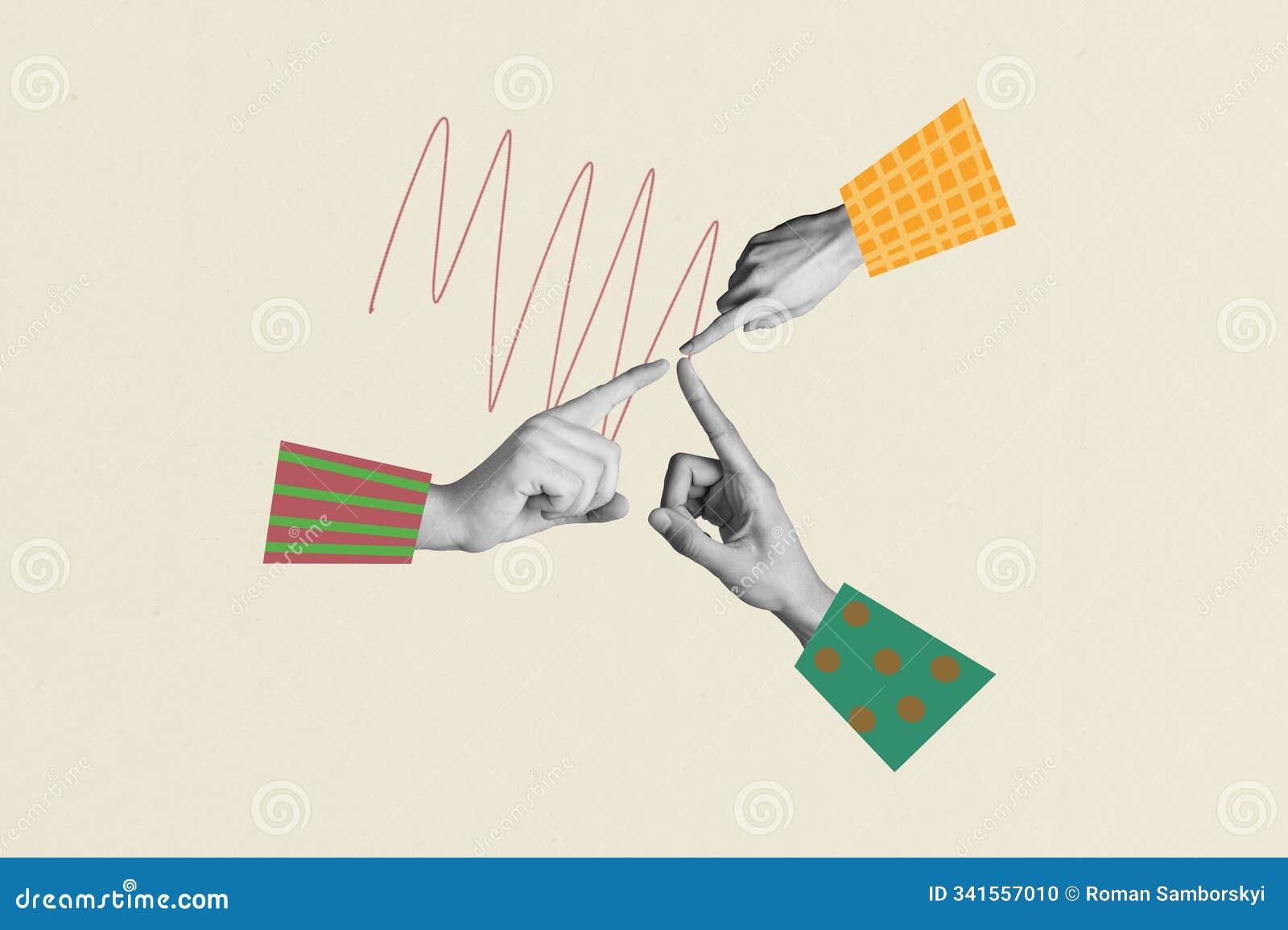 Composite Trend Artwork Sketch Image Collage of Group Three Different ...