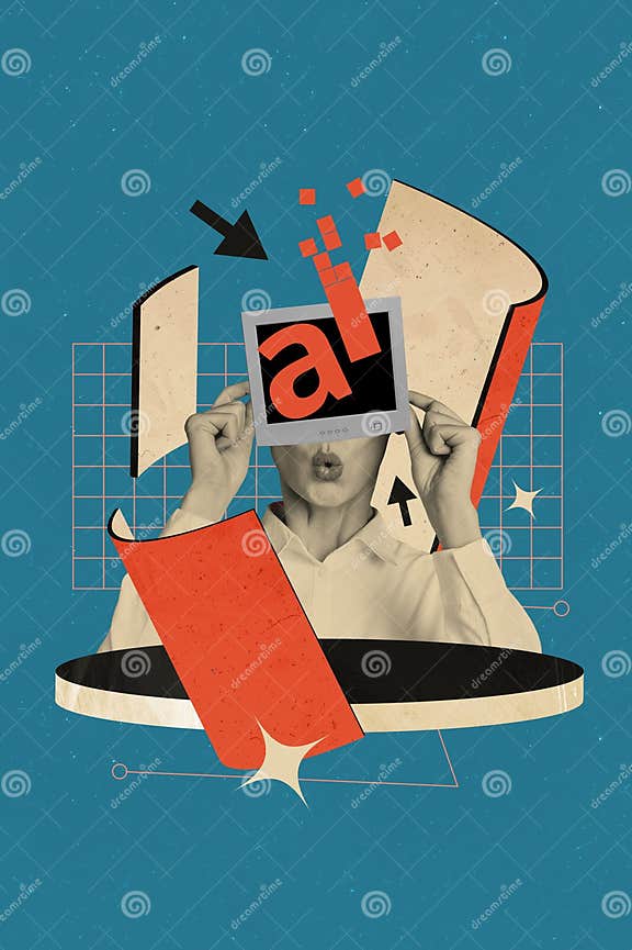 Composite Trend Artwork Sketch Image Collage of Intelligence Assistant ...