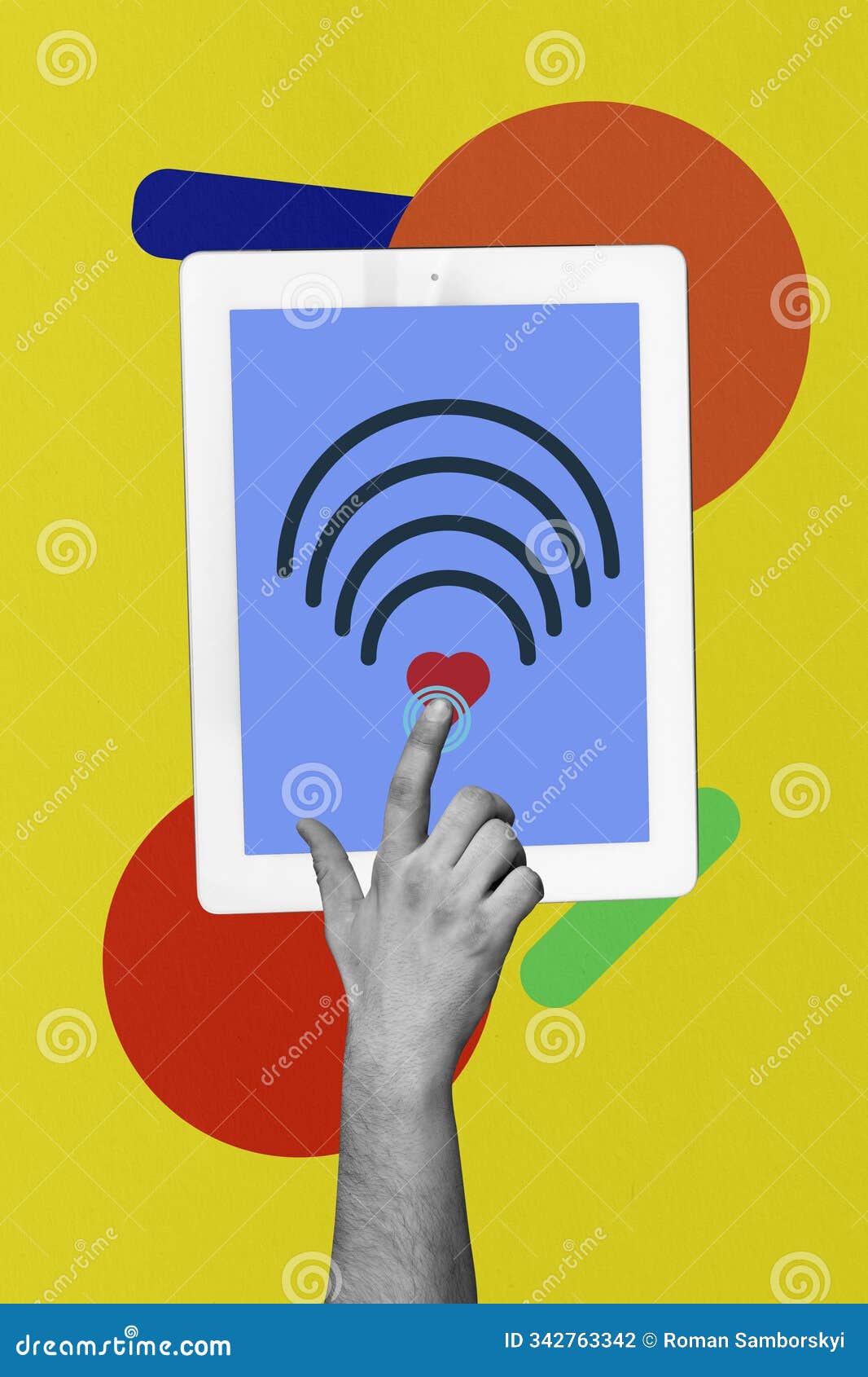 Composite Trend Artwork Sketch Image Collage of Wifi Internet ...