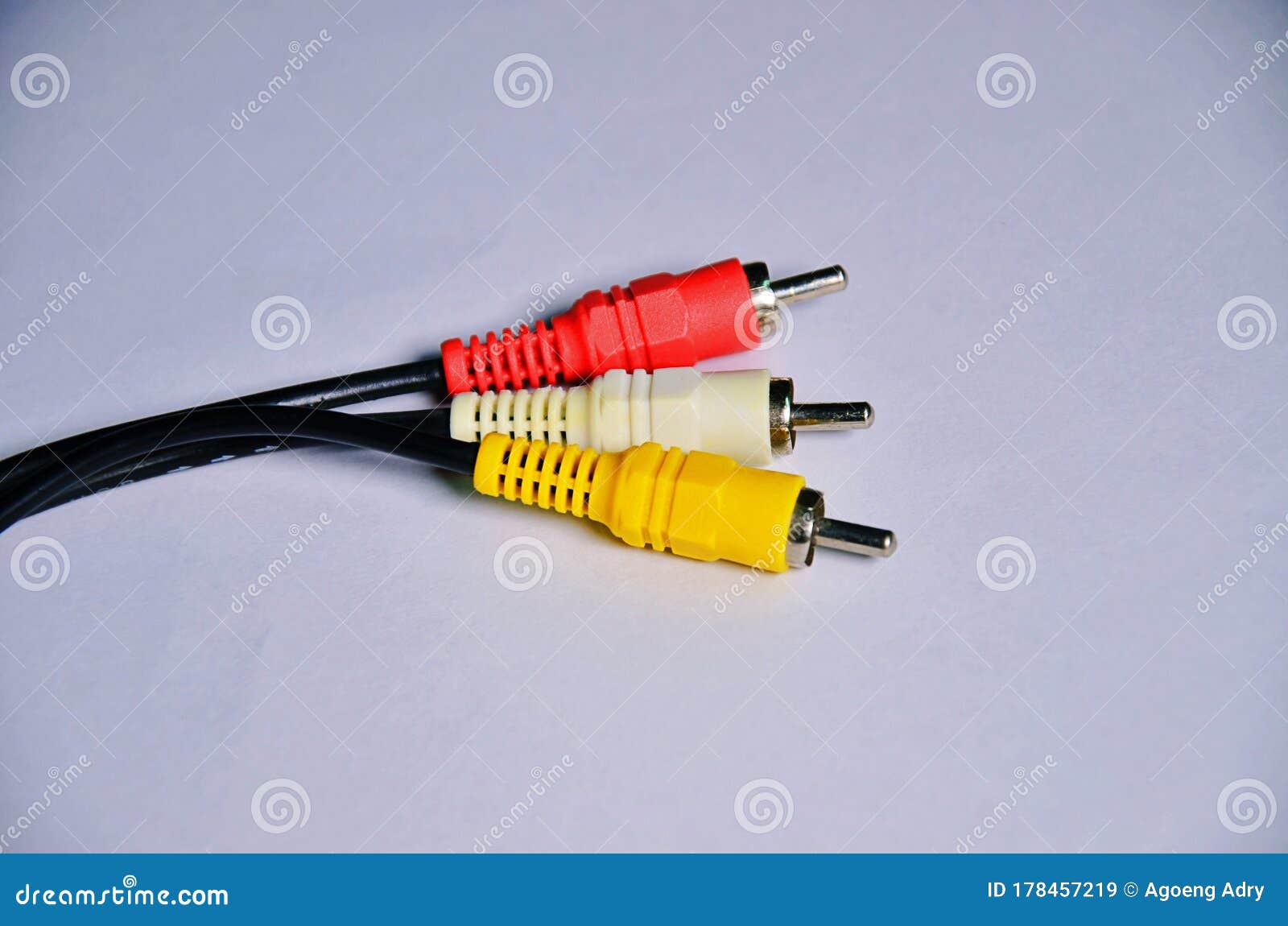 Composite Video Cable in White Background Stock Image - Image of ...