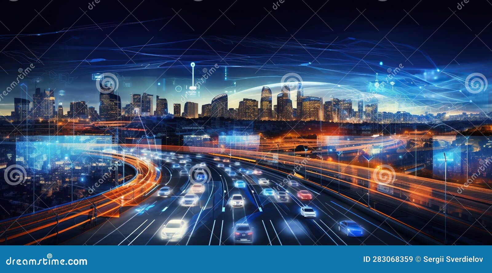 Composite Visual with a Drone S Perspective Showcasing Modern Highways ...