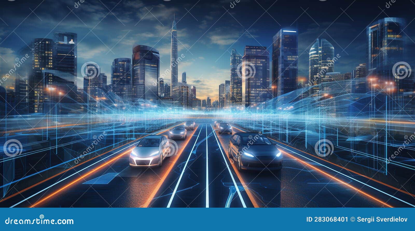 Composite Visual with a Drone S Perspective Showcasing Modern Highways ...