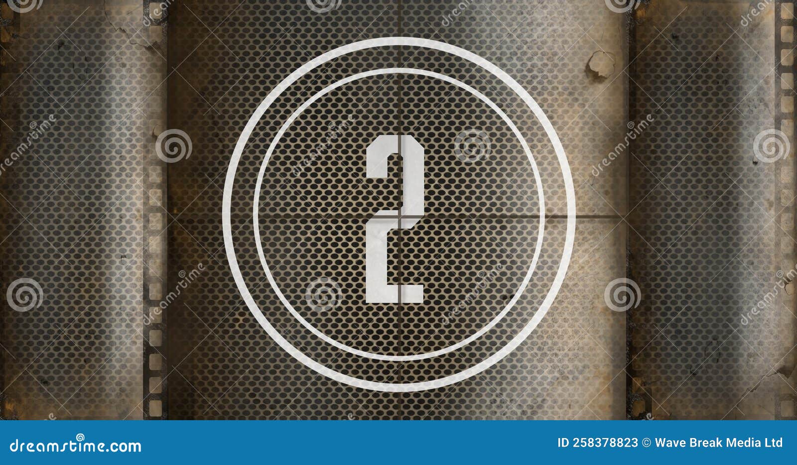 Composite of White Colored Number 2 Text in Circles Over Rusty Metallic ...