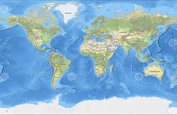 Composite World Map stock image. Image of terrain, screenshot - 308064087