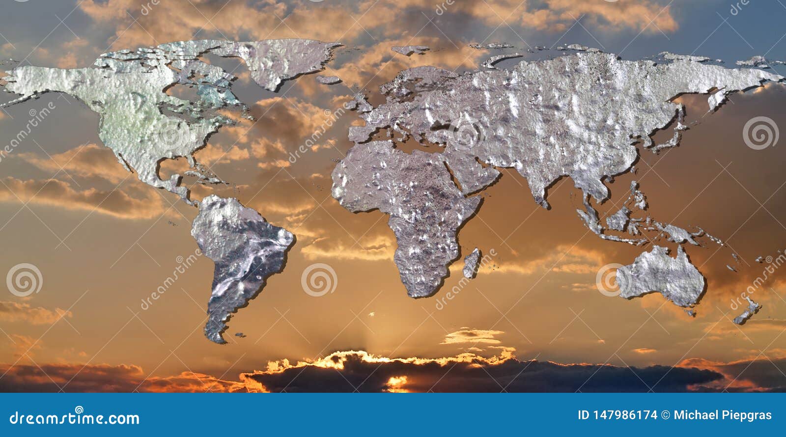 Composite of World Map with Colorful Effects Stock Photo - Image of ...